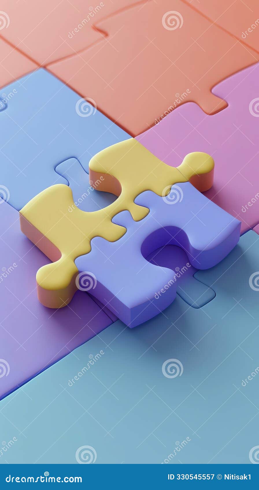 3D Model of a Puzzle Piece Icon Representing Risk Management with a ...