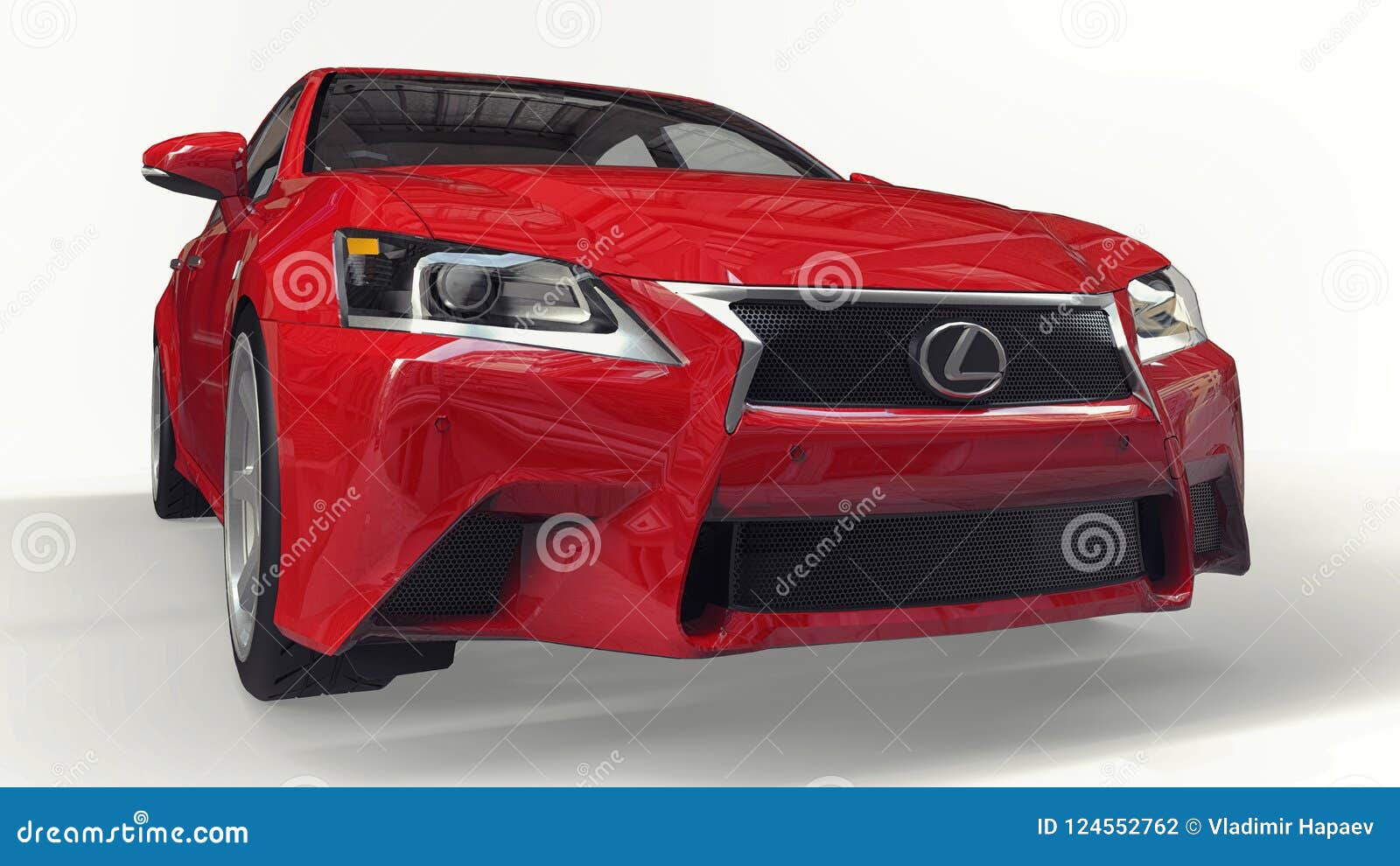 3d Model Red Lexus Gs on White Background. 3d Rendering. Editorial ...