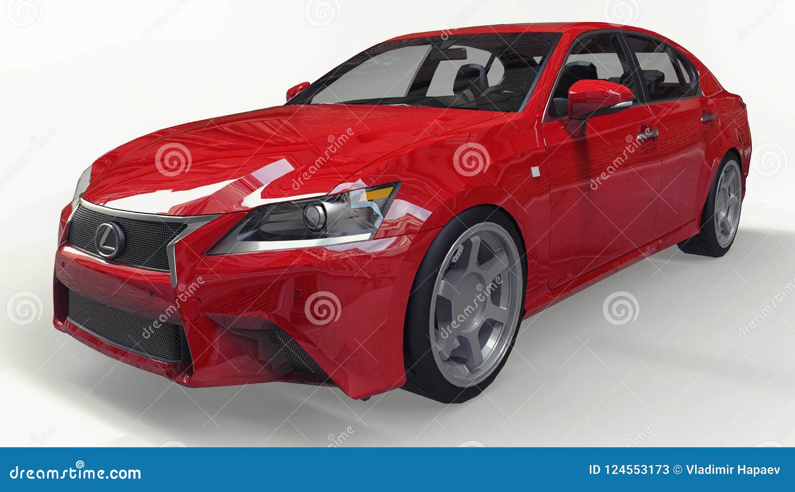 3d Model Red Lexus Gs On White Background. 3d Rendering. Editorial ...