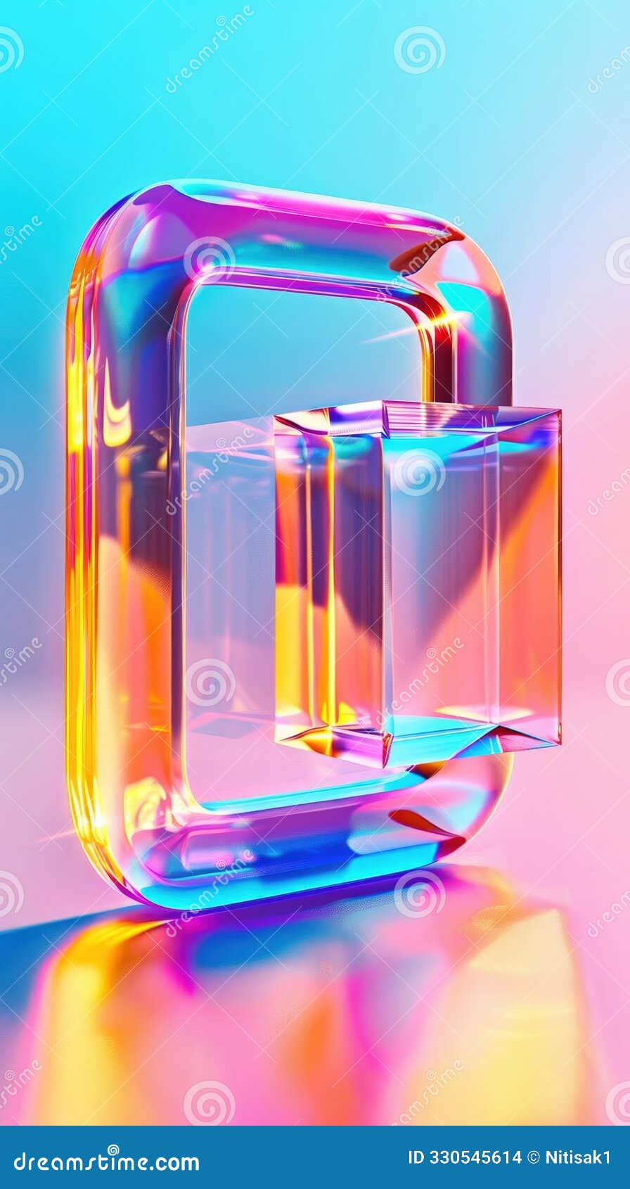 3D Model of a Risk Management Icon on a Colorful Gradient Background ...