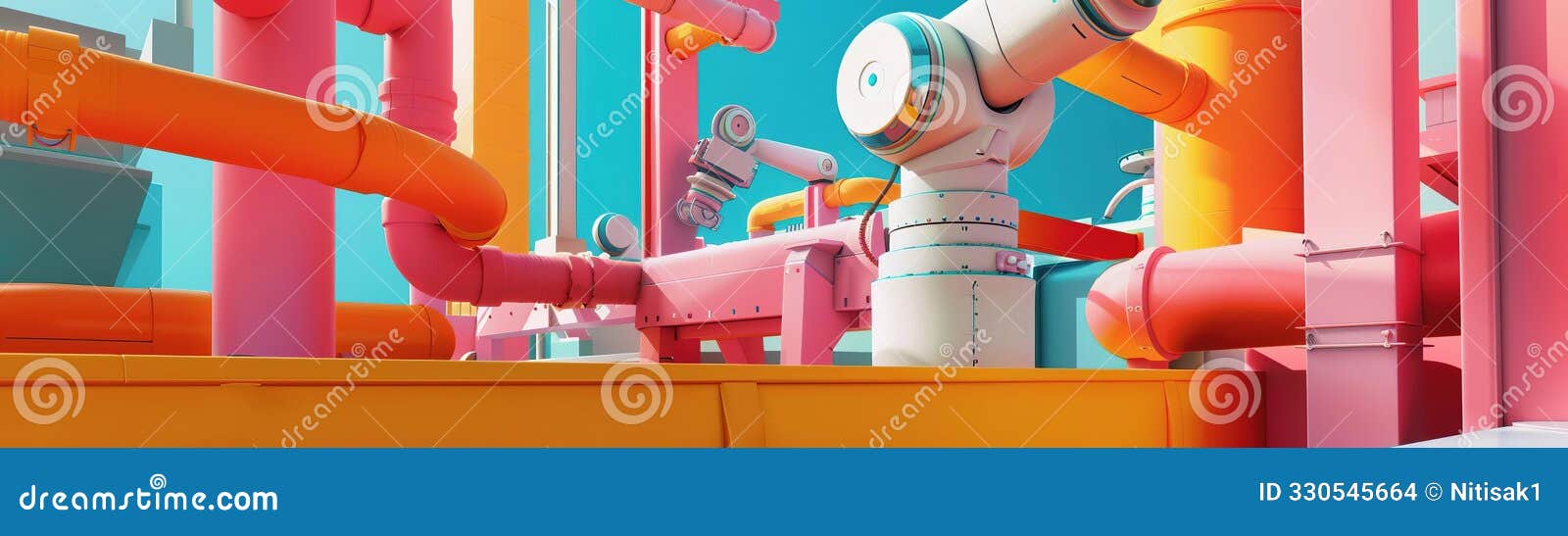 3D Model Of A Robotic Arm Icon With A Colorful Background Royalty-Free ...