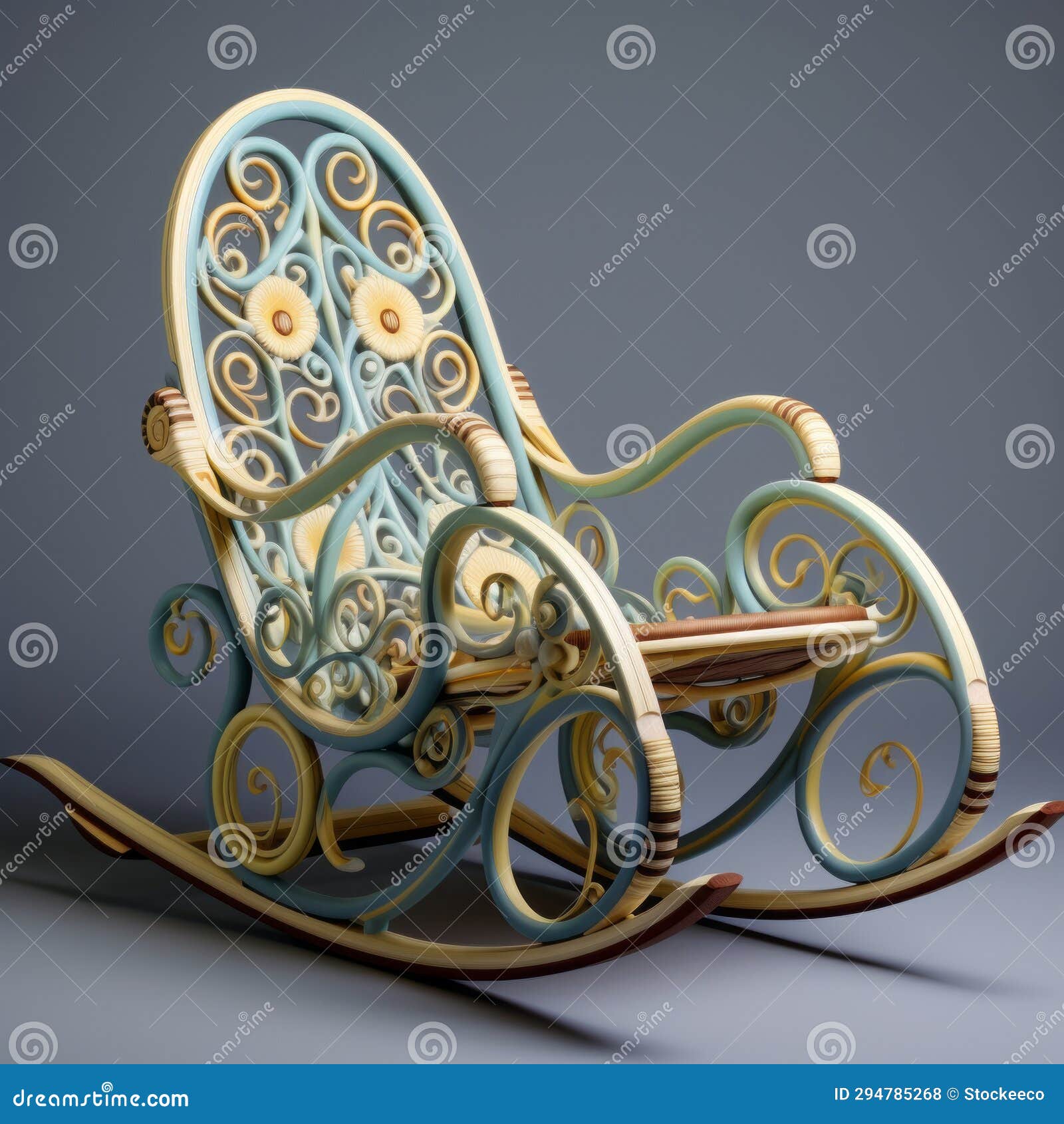 Decorative Rocking Chair with Cinema4d Rendered Style Stock Photo ...