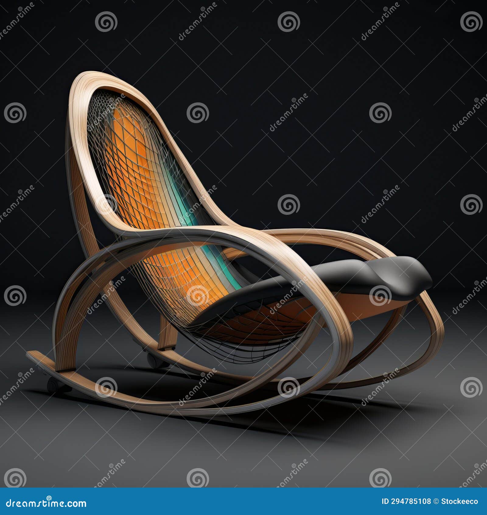 Dynamic Energy Flow: a Rocking Chair by Daniele Stock Illustration ...