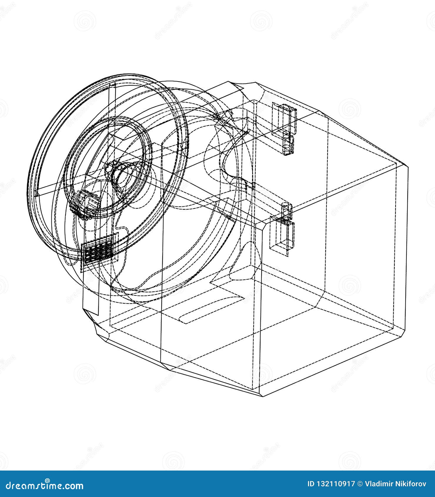 3d Model of the Safe on a White Stock Vector - Illustration of door ...