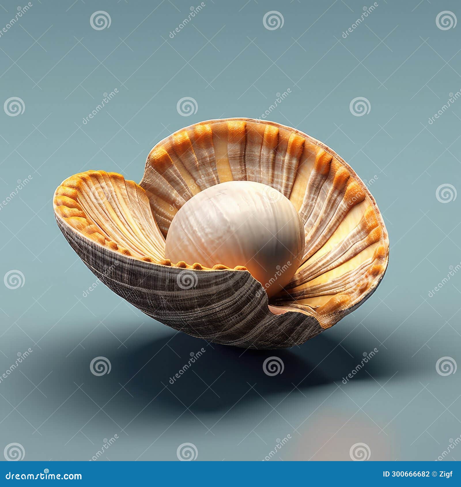 3d Model of Shell with Ball Inside Stock Illustration - Illustration of ...
