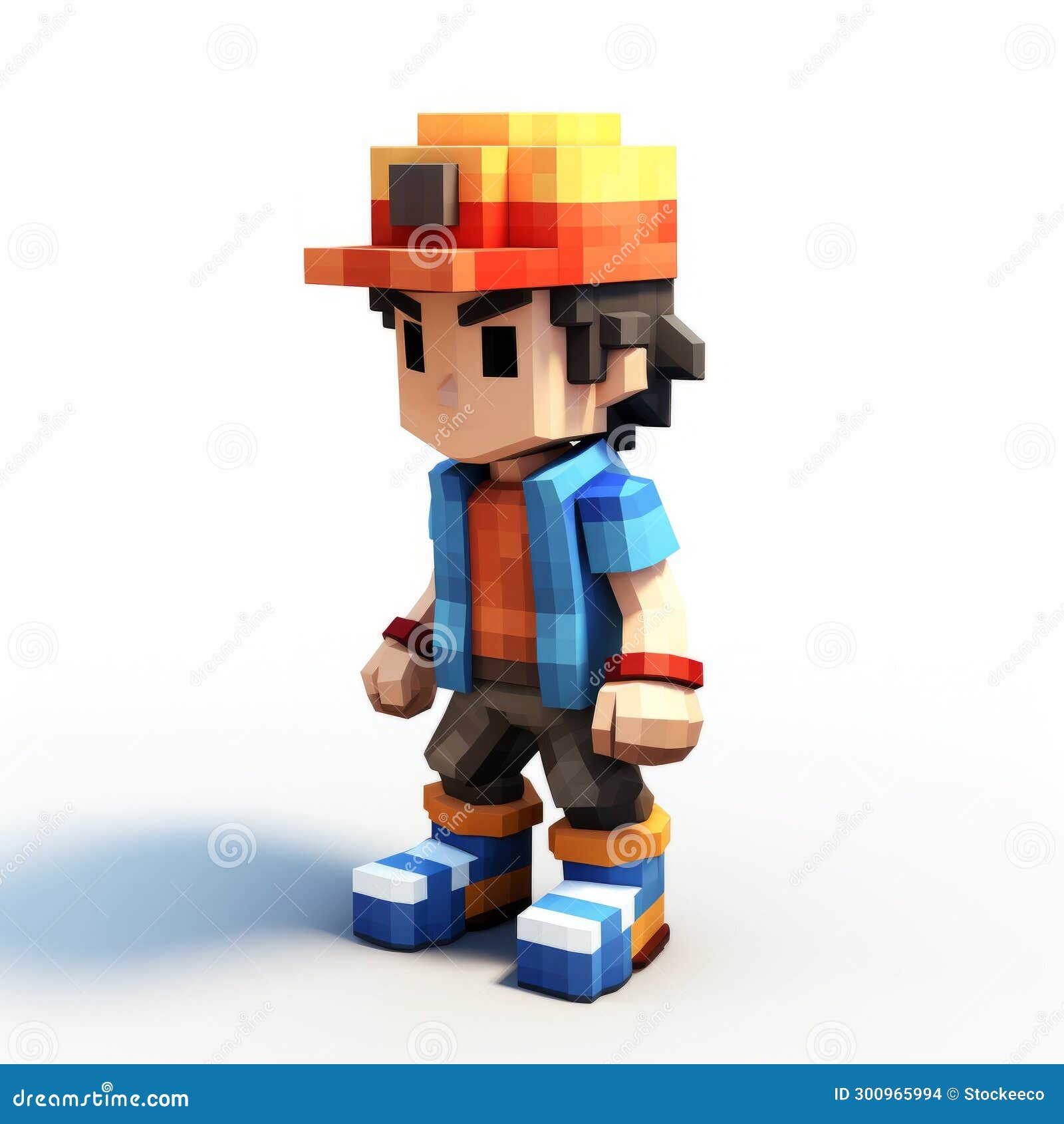 Pixelated Voxel Art Of A Lit Kid Pokemon Character Royalty-Free ...