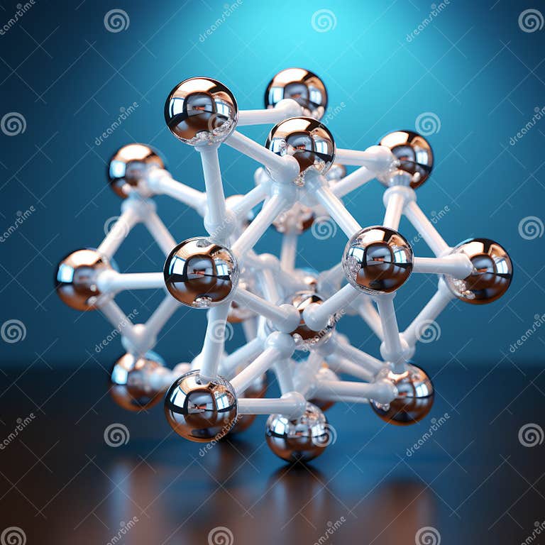 Super Detailed 3d Render of Aluminum and Silver Molecule Sphere Stock ...