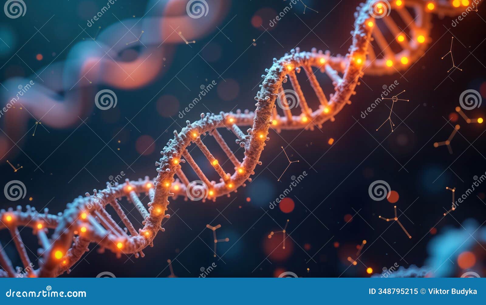 3D Model Shows DNA Sequence Genetic Mutations. Digital Data Tags ...