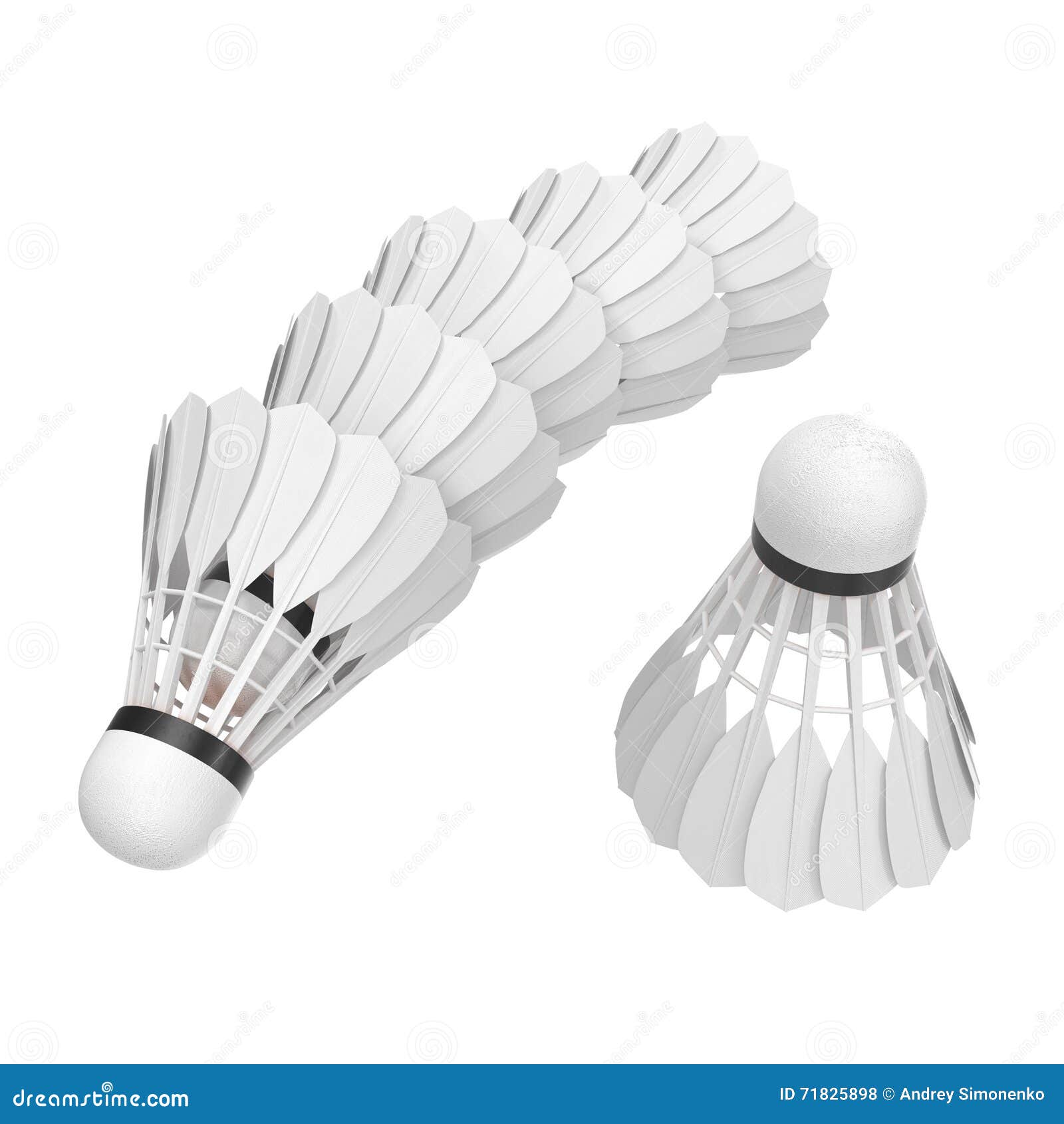 3d Model of Shuttlecock on White 3D Illustration Stock Illustration ...