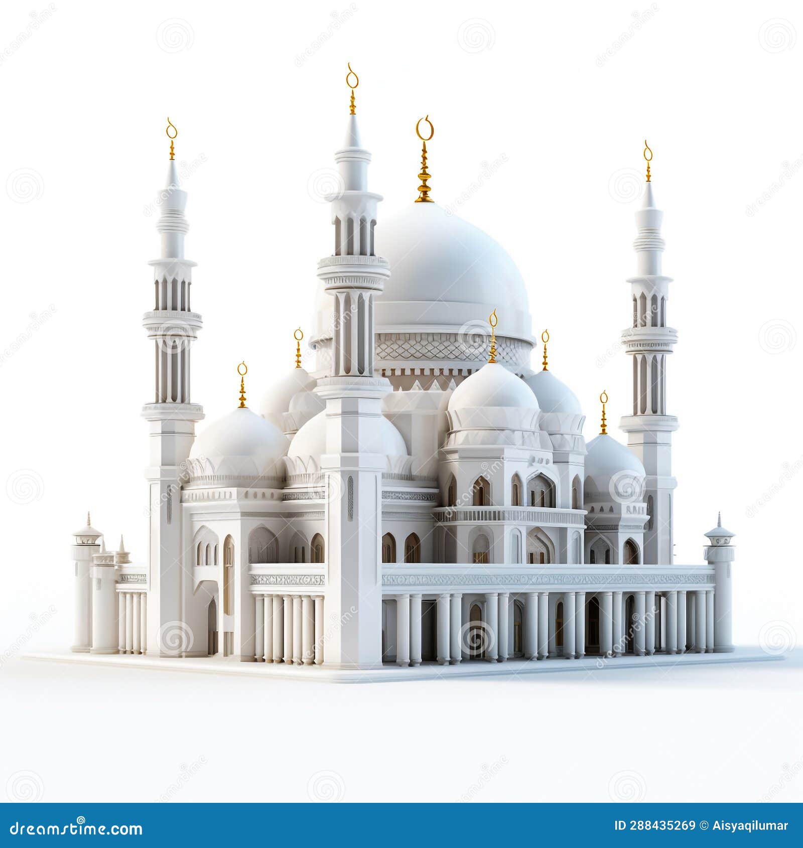 3D Model of a Small Palace with Middle Eastern Architecture Isolated on ...