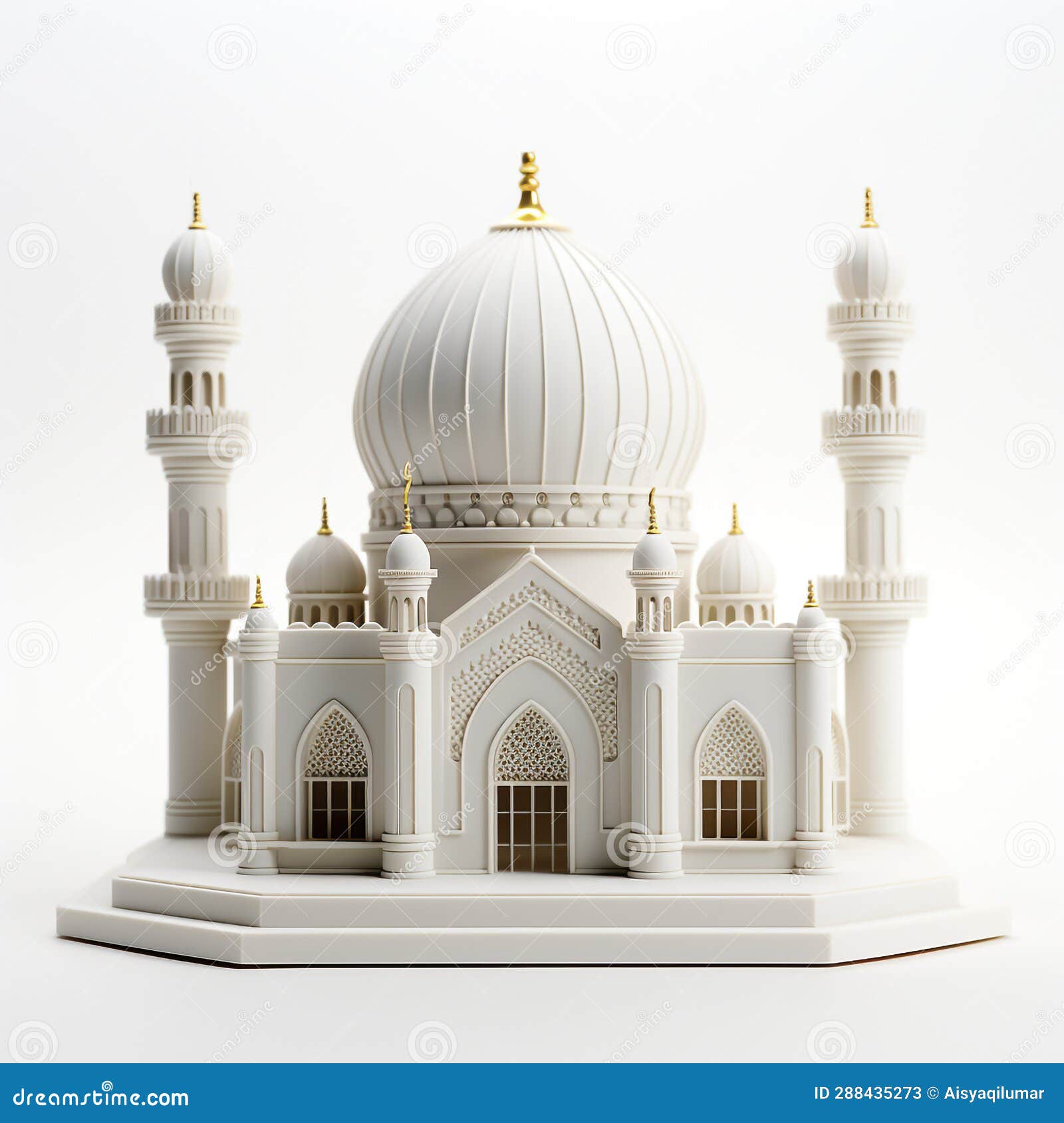 3D Model of a Small Palace with Middle Eastern Architecture Isolated on ...