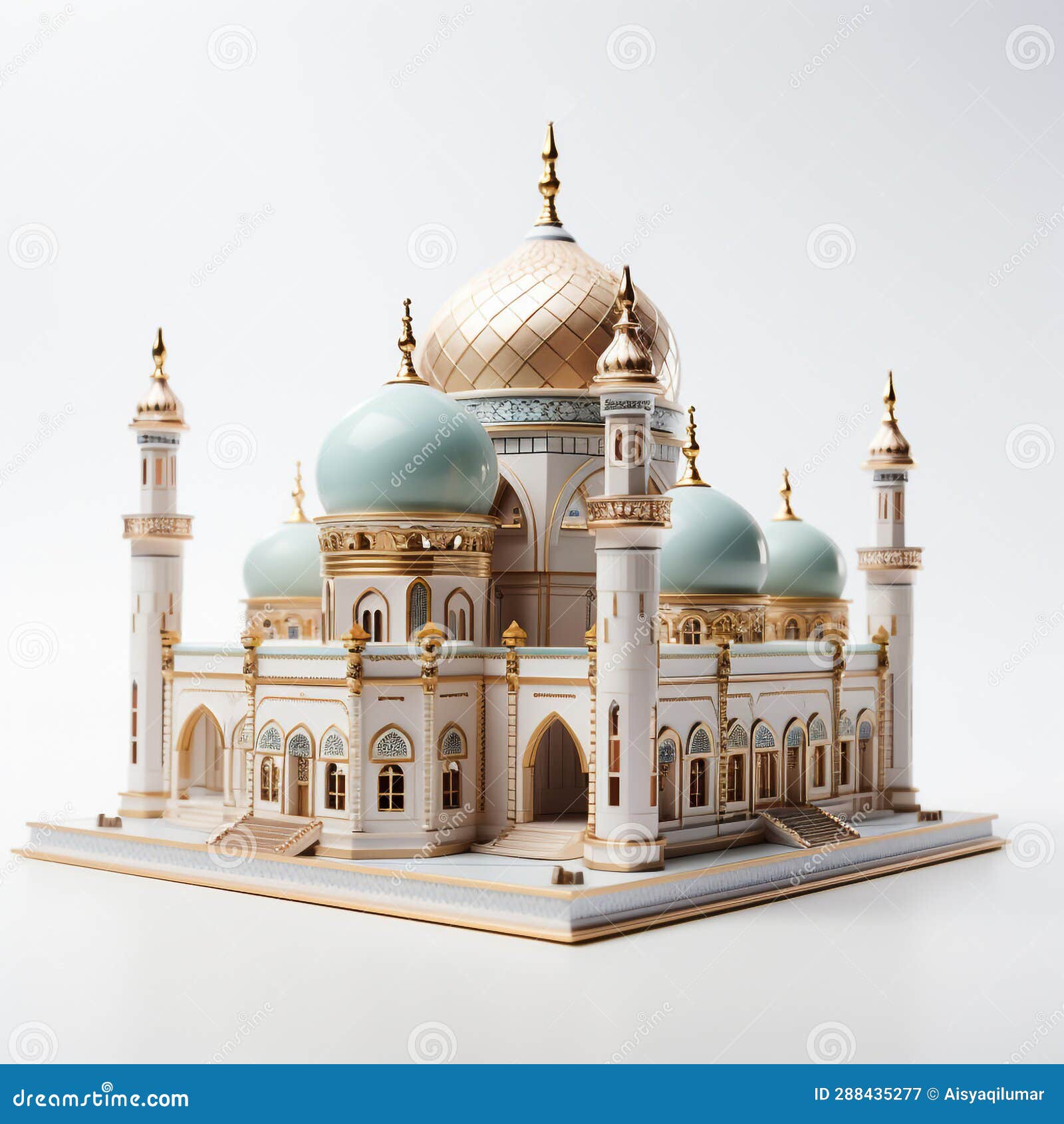 3D Model Of A Small Palace With Middle Eastern Architecture Isolated On ...