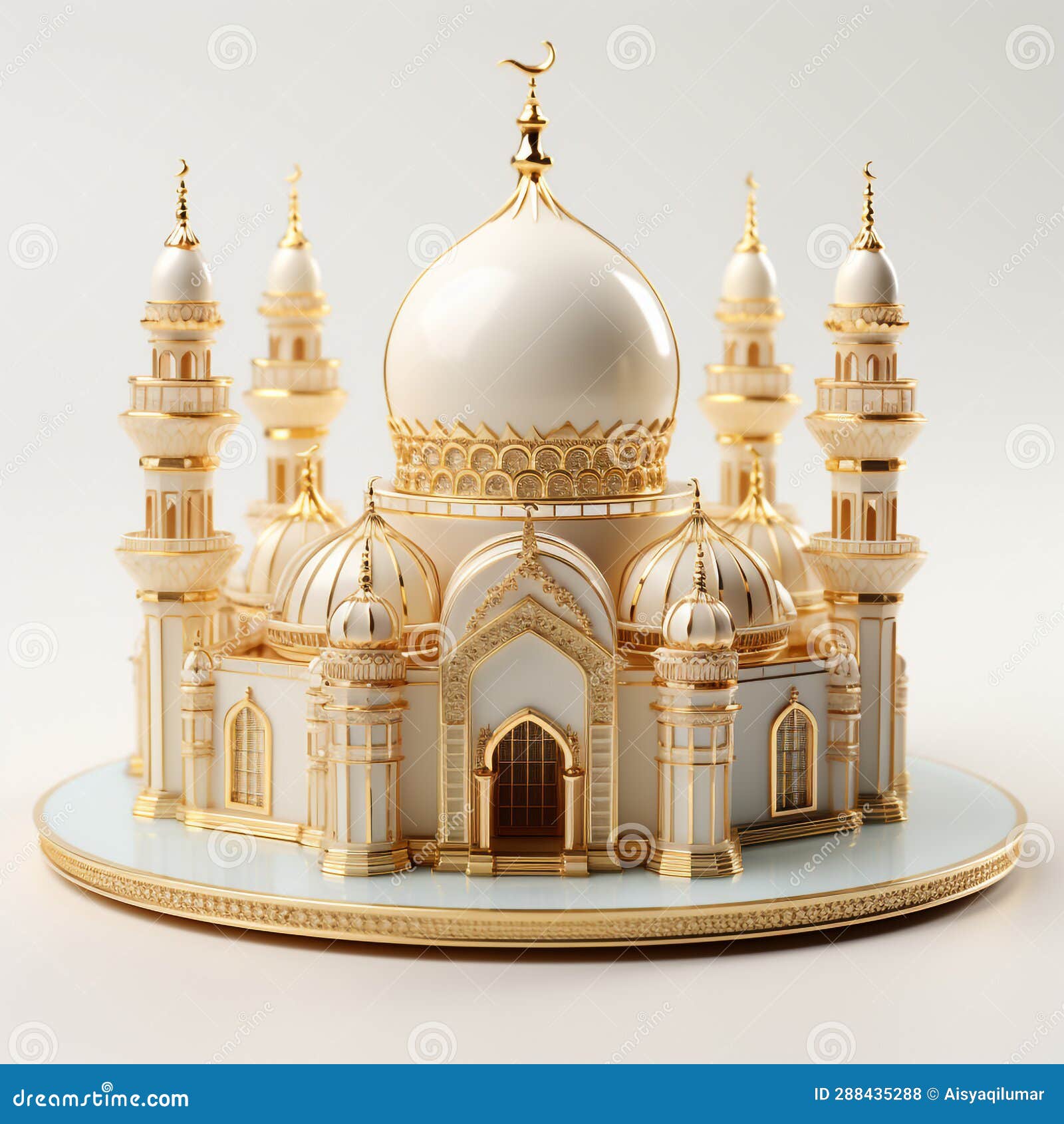 3D Model of a Small Palace with Middle Eastern Architecture Isolated on ...
