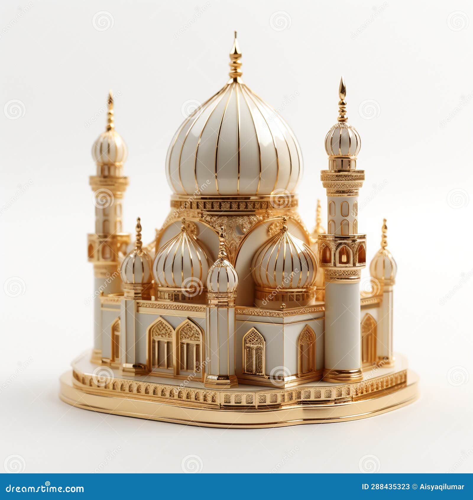 3D Model of a Small Palace with Middle Eastern Architecture Isolated on ...