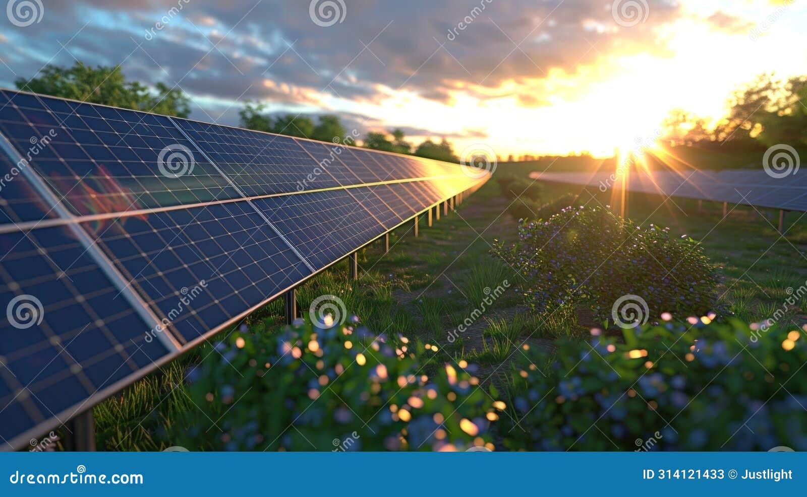 A 3D Model of a Solar Panel Farm Showcasing How the Panels are ...
