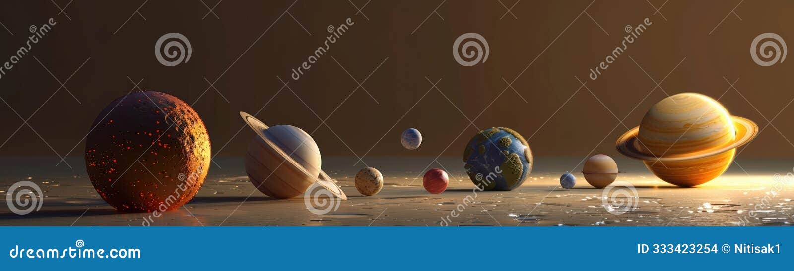 A 3D Model of a Solar System Including the Sun Planets and Moons with ...