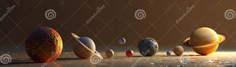 A 3D Model of a Solar System Including the Sun Planets and Moons with ...