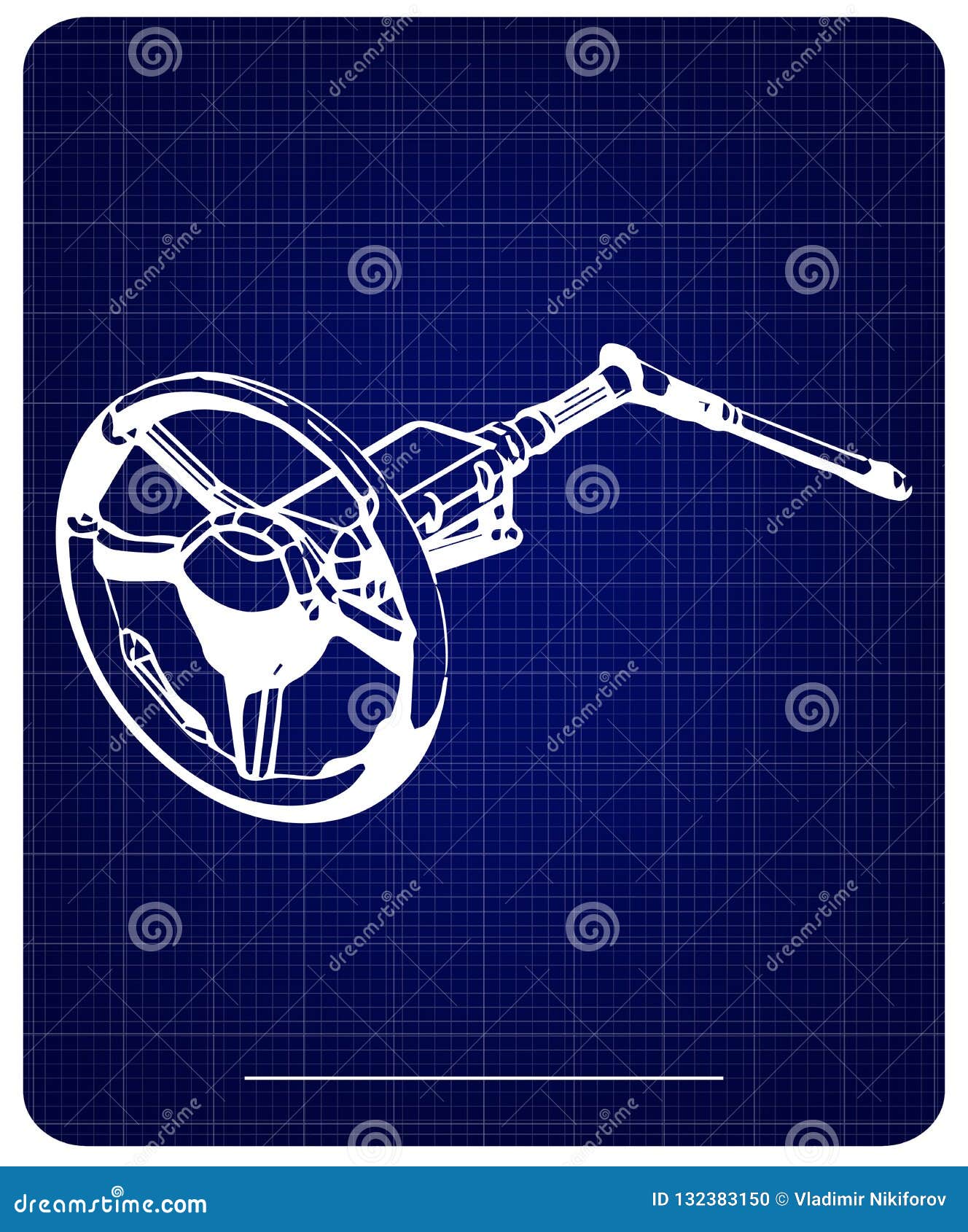 3d Model of the Steering Column on a Blue Stock Vector - Illustration ...