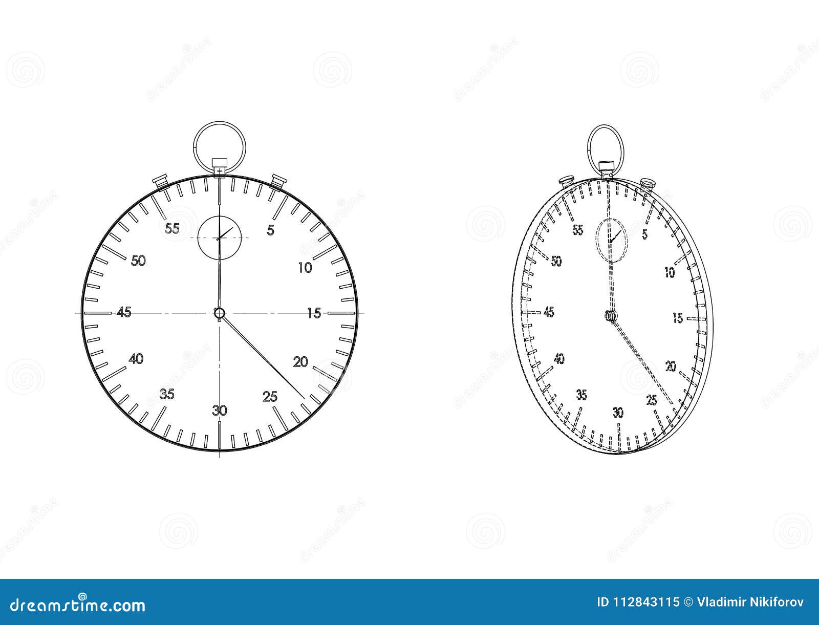 3d model of a stopwatch stock vector. Illustration of countdown - 112843115