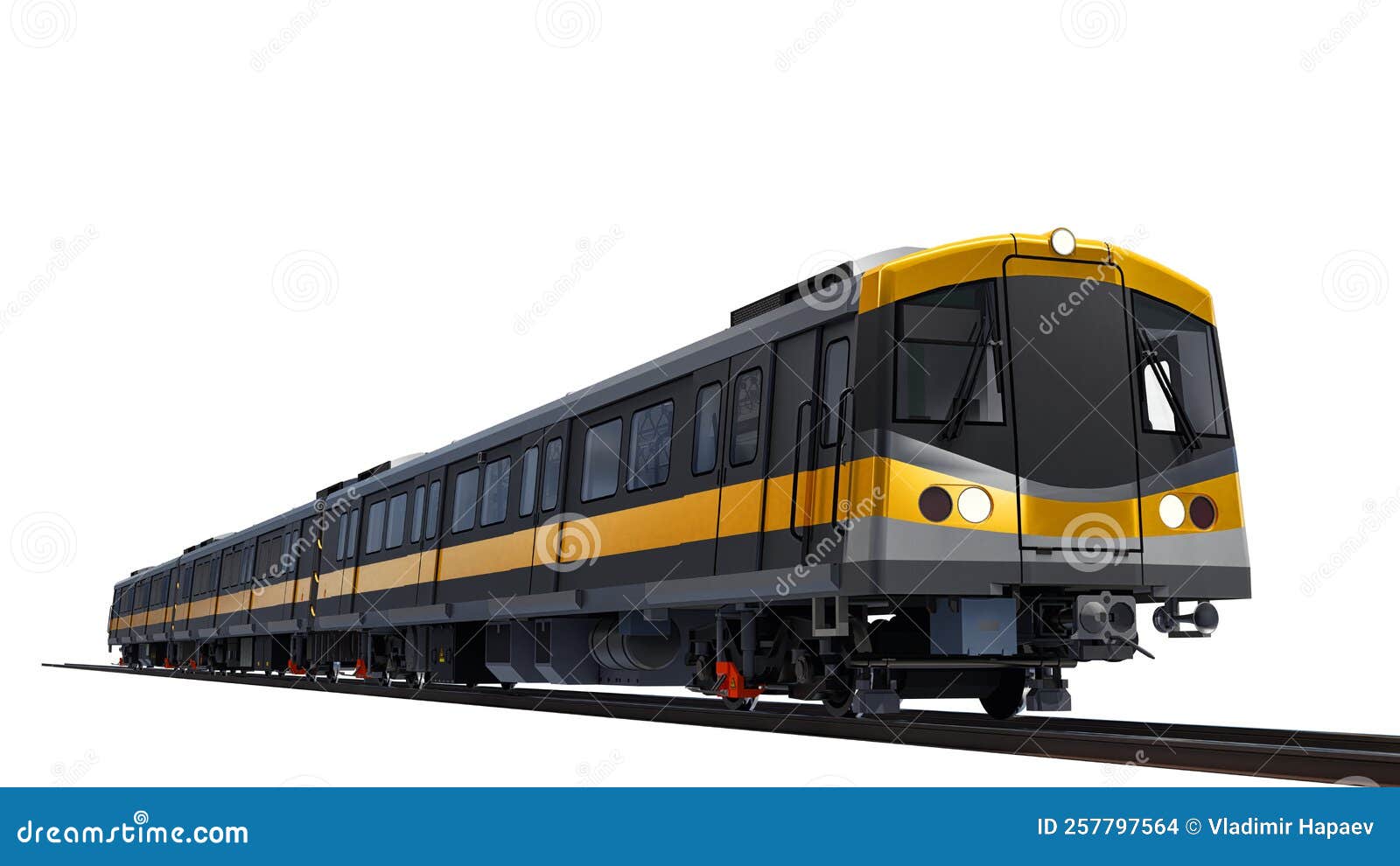 3d Model of a Subway Train on a White Isolated Background. 3d Rendering ...