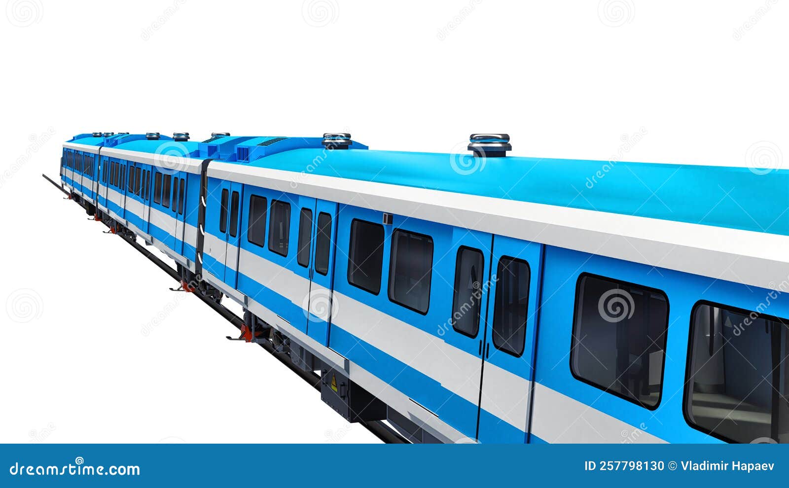 3d Model of a Subway Train on a White Isolated Background. 3d Rendering ...