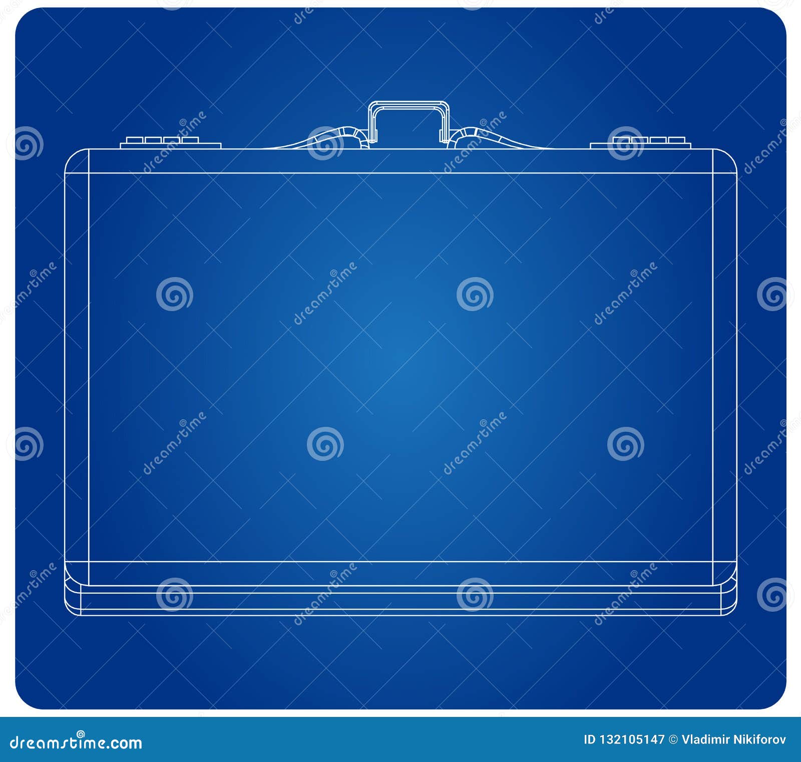 3d Model Suitcase on a Blue Stock Vector - Illustration of simple ...