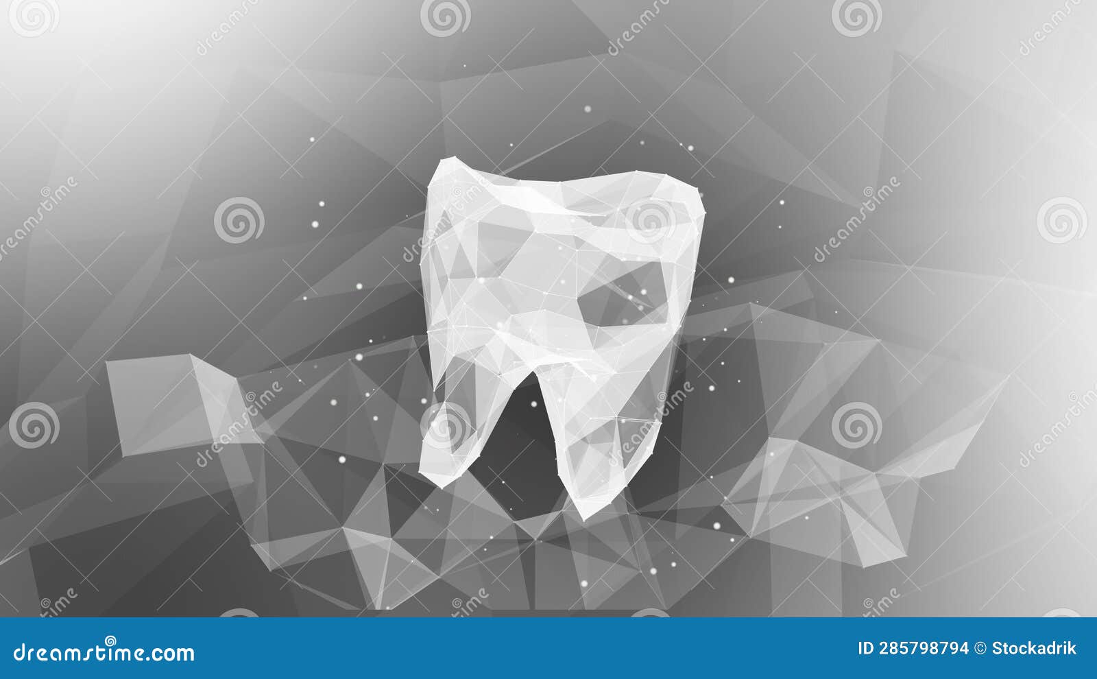 3D Model of Tooth from Polygonal Lines and Triangles. Dental White ...
