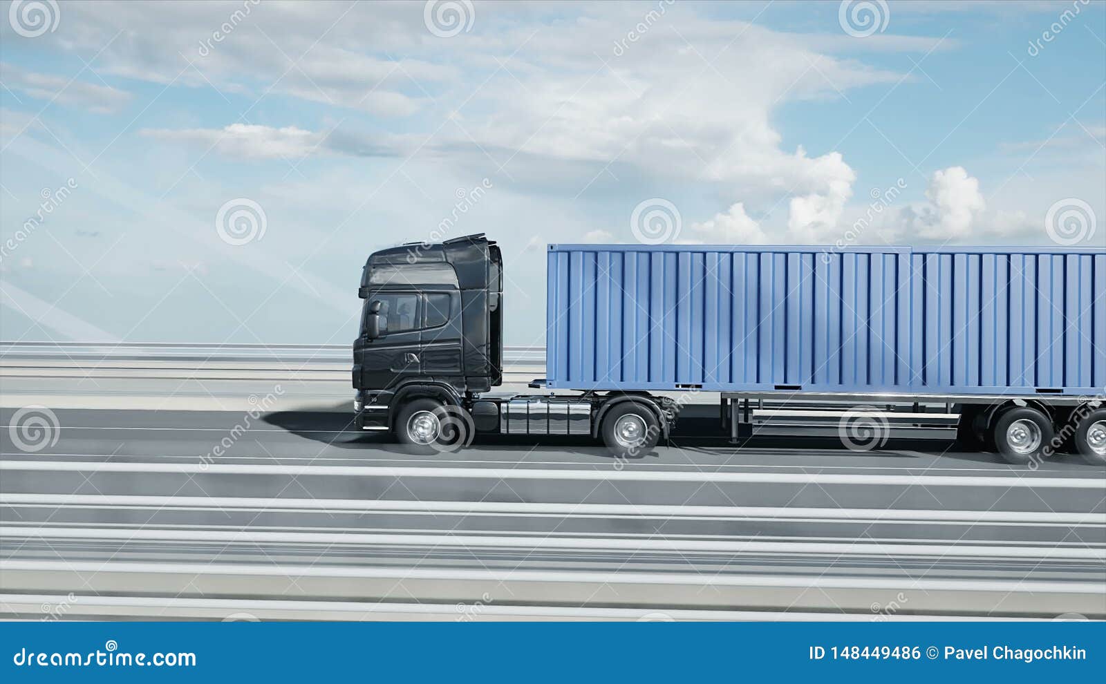 3d Model of Truck on the Bridge. 4k Animation. Stock Footage - Video of ...