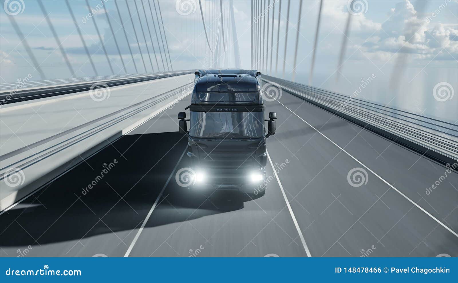 3d Model of Truck on the Bridge. 4k Animation. Stock Footage - Video of ...
