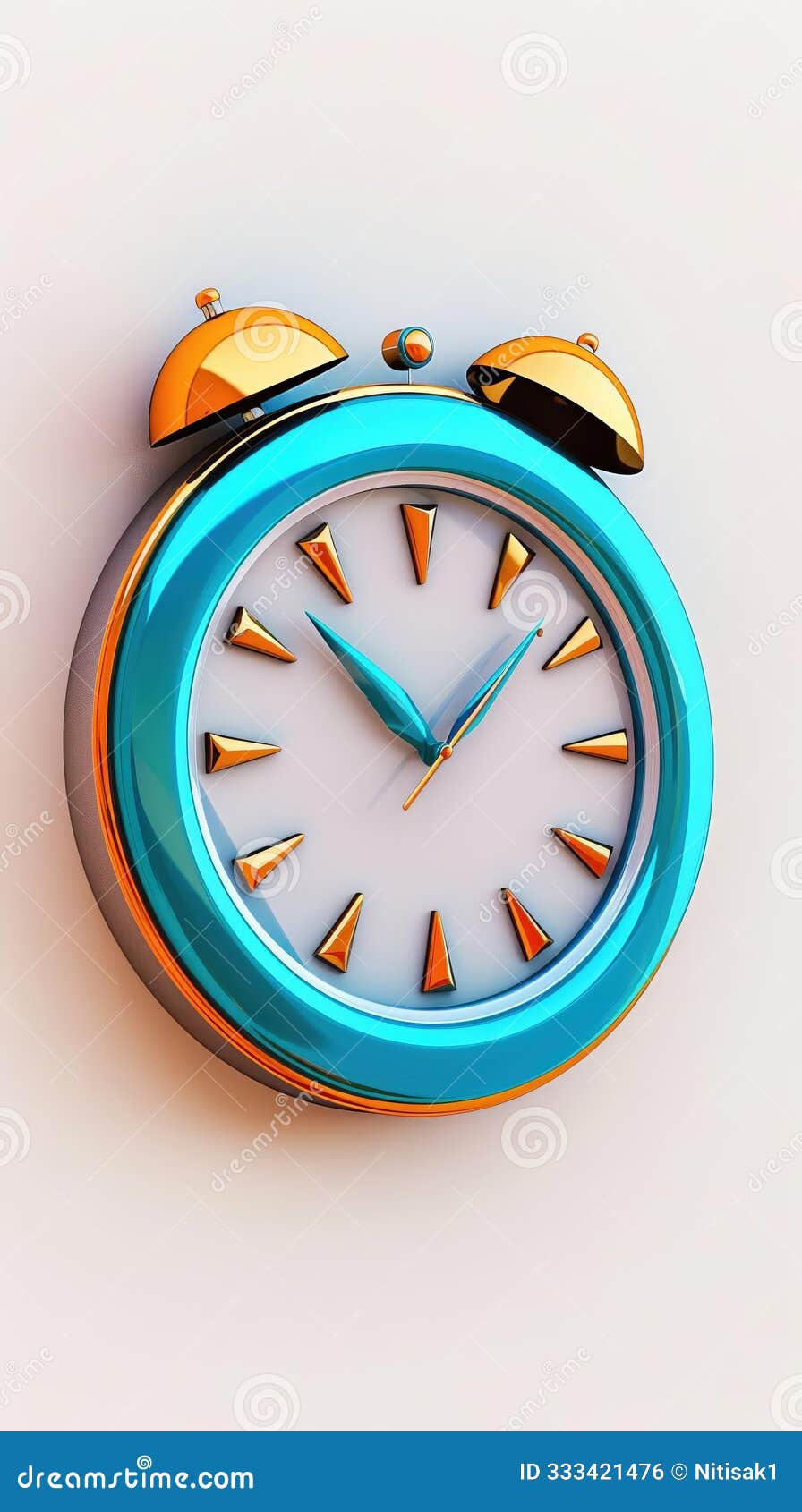 40 3D Model of a Vibrant Clock Icon with Smooth Textures Stock ...