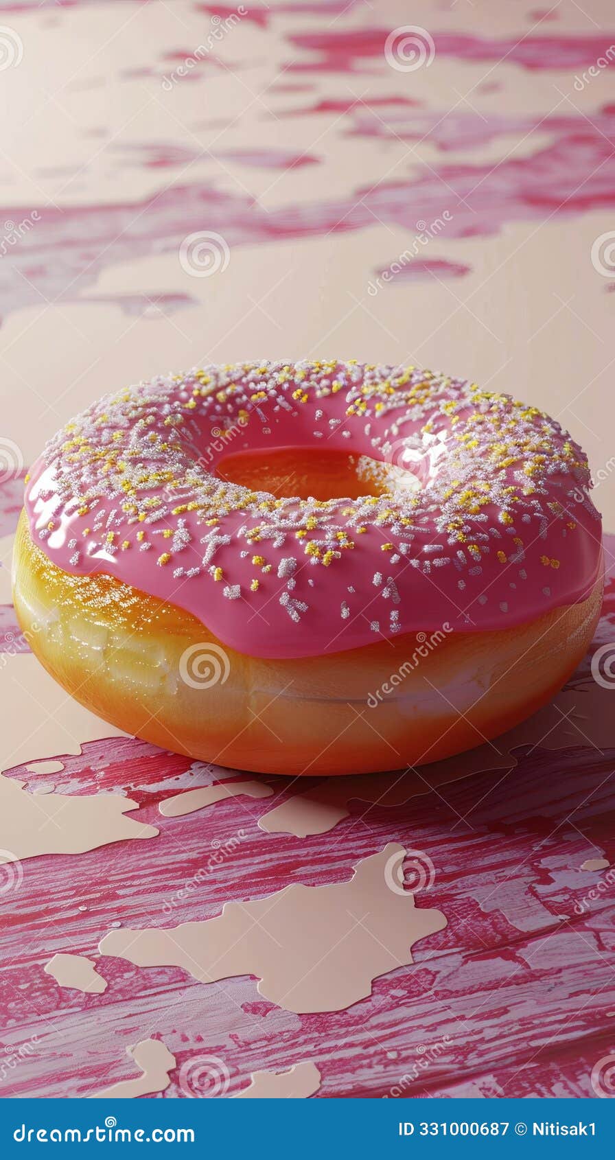 70 3D Model of a Vibrant Donut Icon with Smooth Textures Stock ...