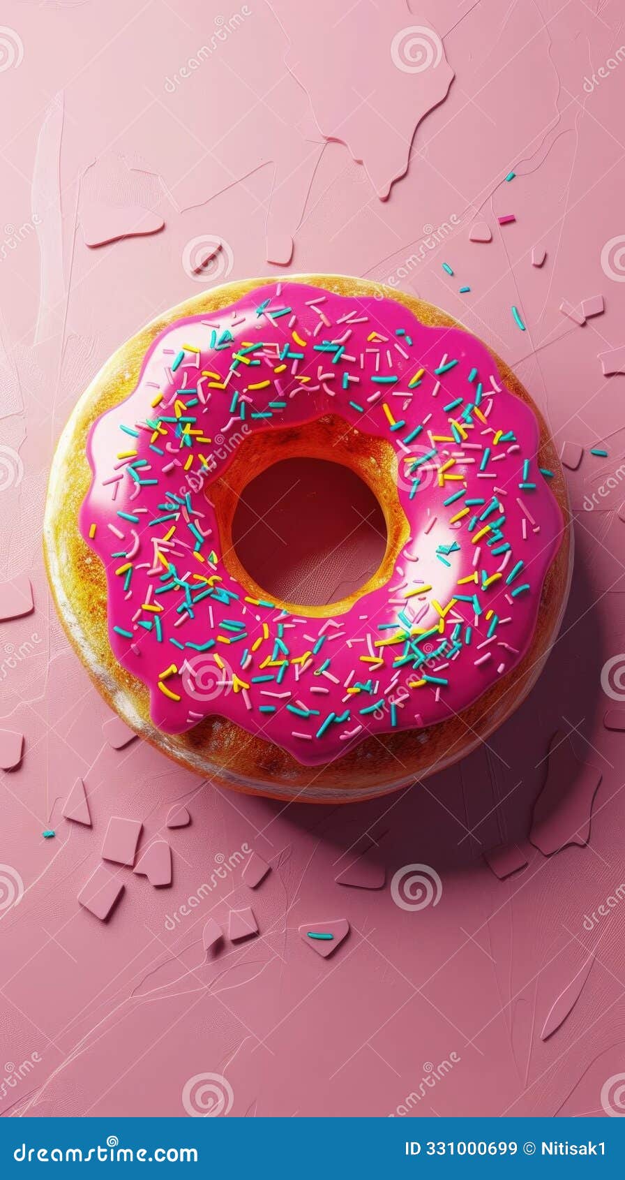70 3D Model of a Vibrant Donut Icon with Smooth Textures Stock ...
