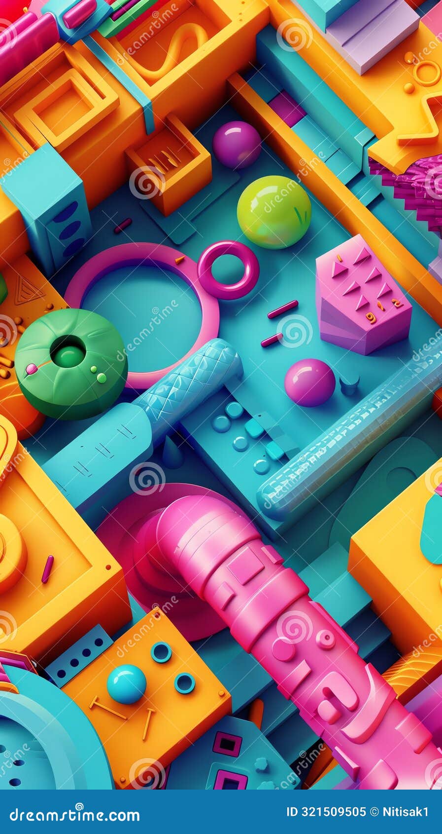 1 3D Model of a Vibrant Icon Set in a Colorful Illustration Style Stock ...