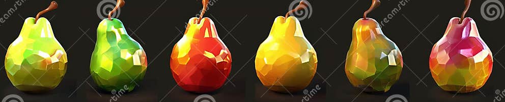 63 3D Model of a Vibrant Pear Icon with Smooth Textures Stock ...