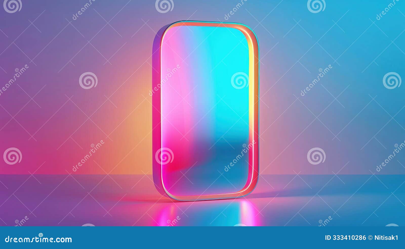 138 3D Model Of A Vibrant Smart Mirror Icon With Smooth Textures Stock ...