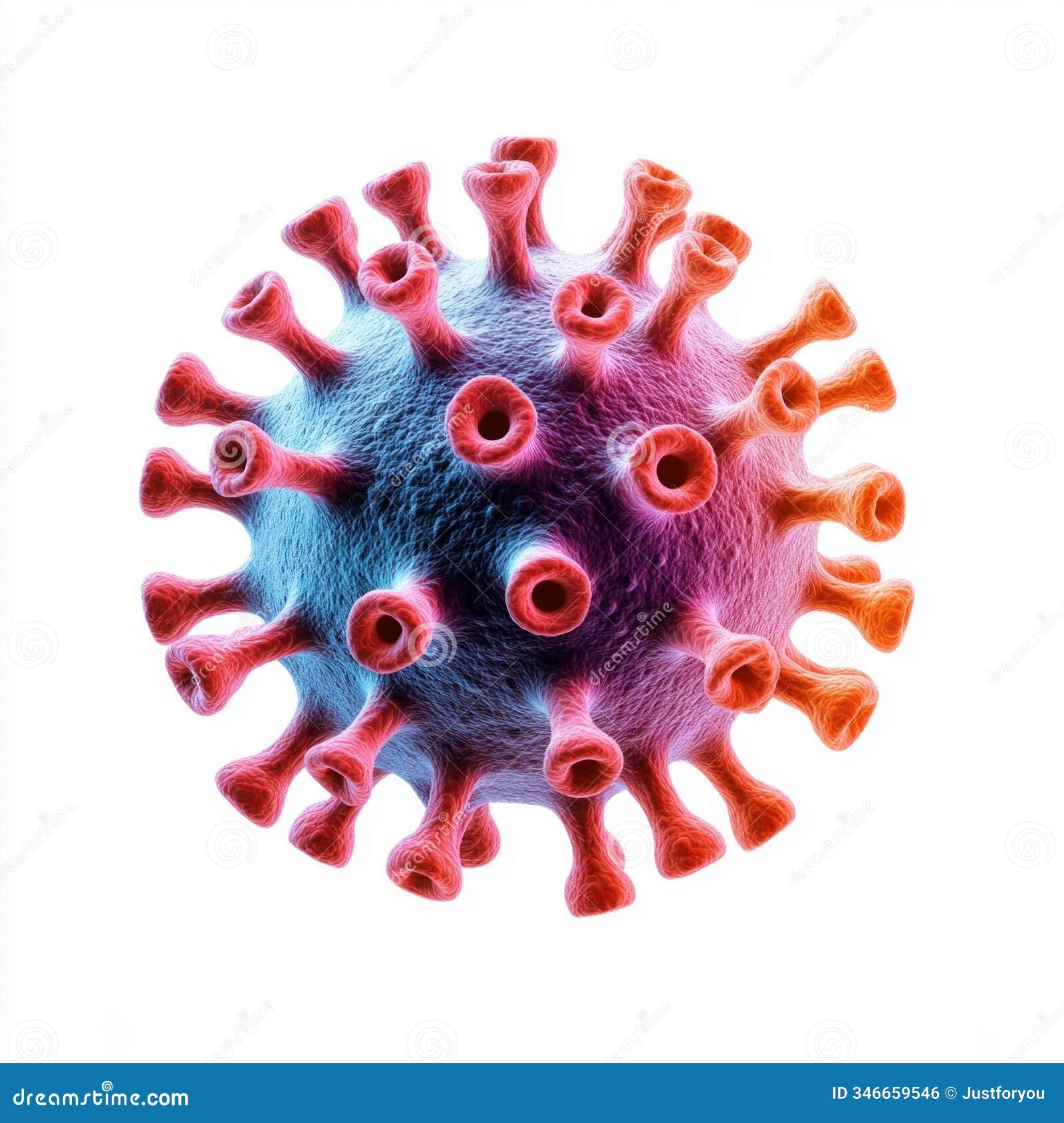 3D Model of a Virus in a Spherical Shape on a White Background Stock ...