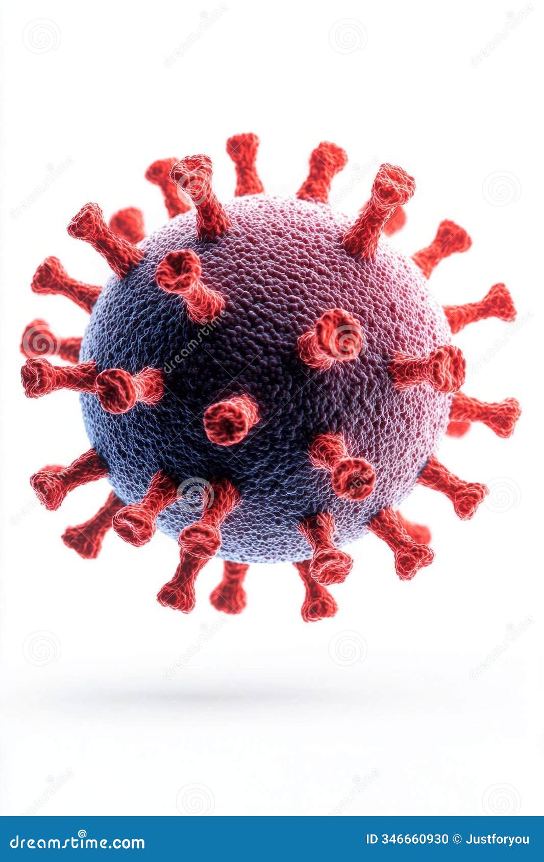 3D Model of a Virus in a Spherical Shape on a White Background Stock ...