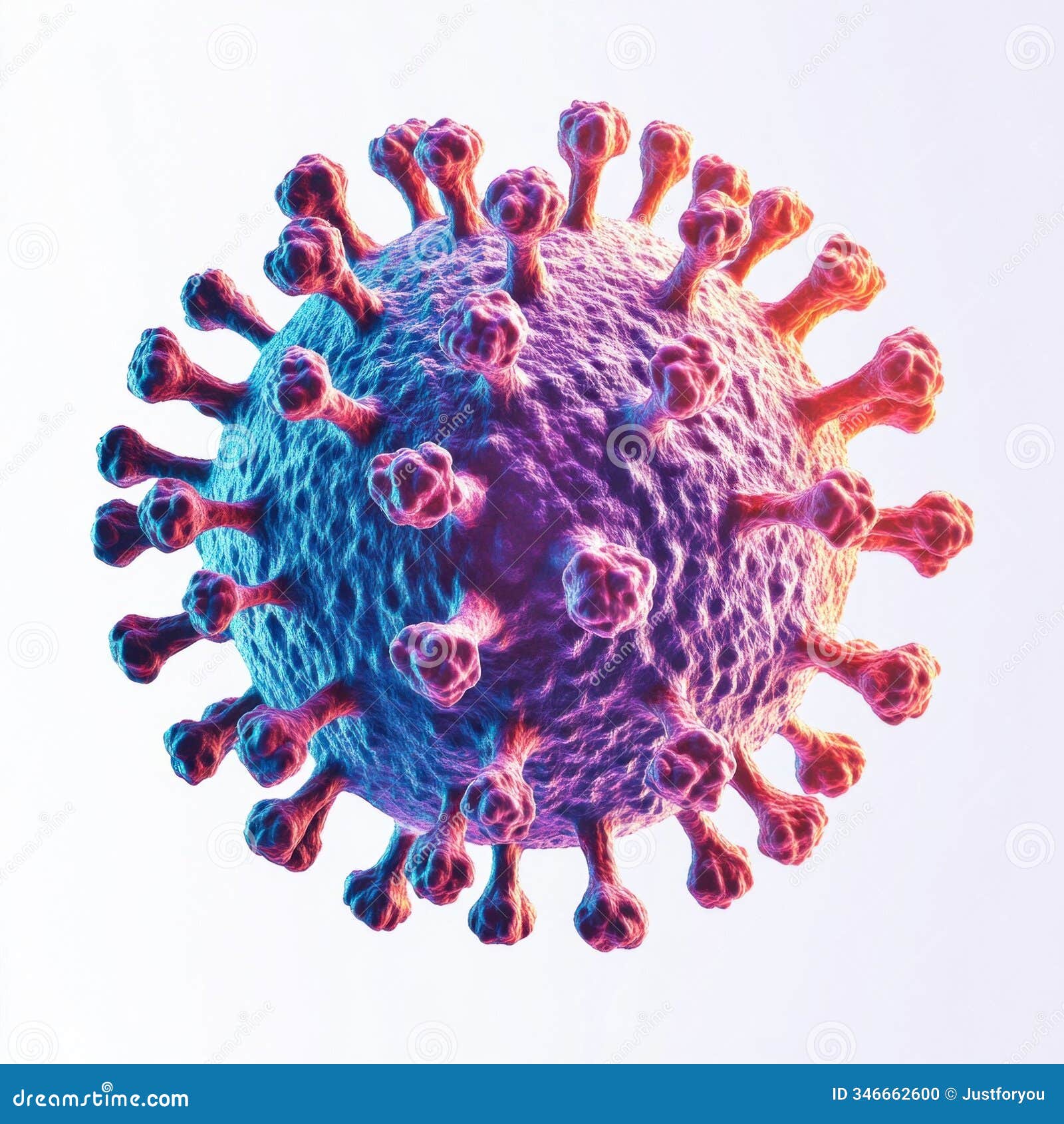 3D Model of a Virus in a Spherical Shape on a White Background Stock ...