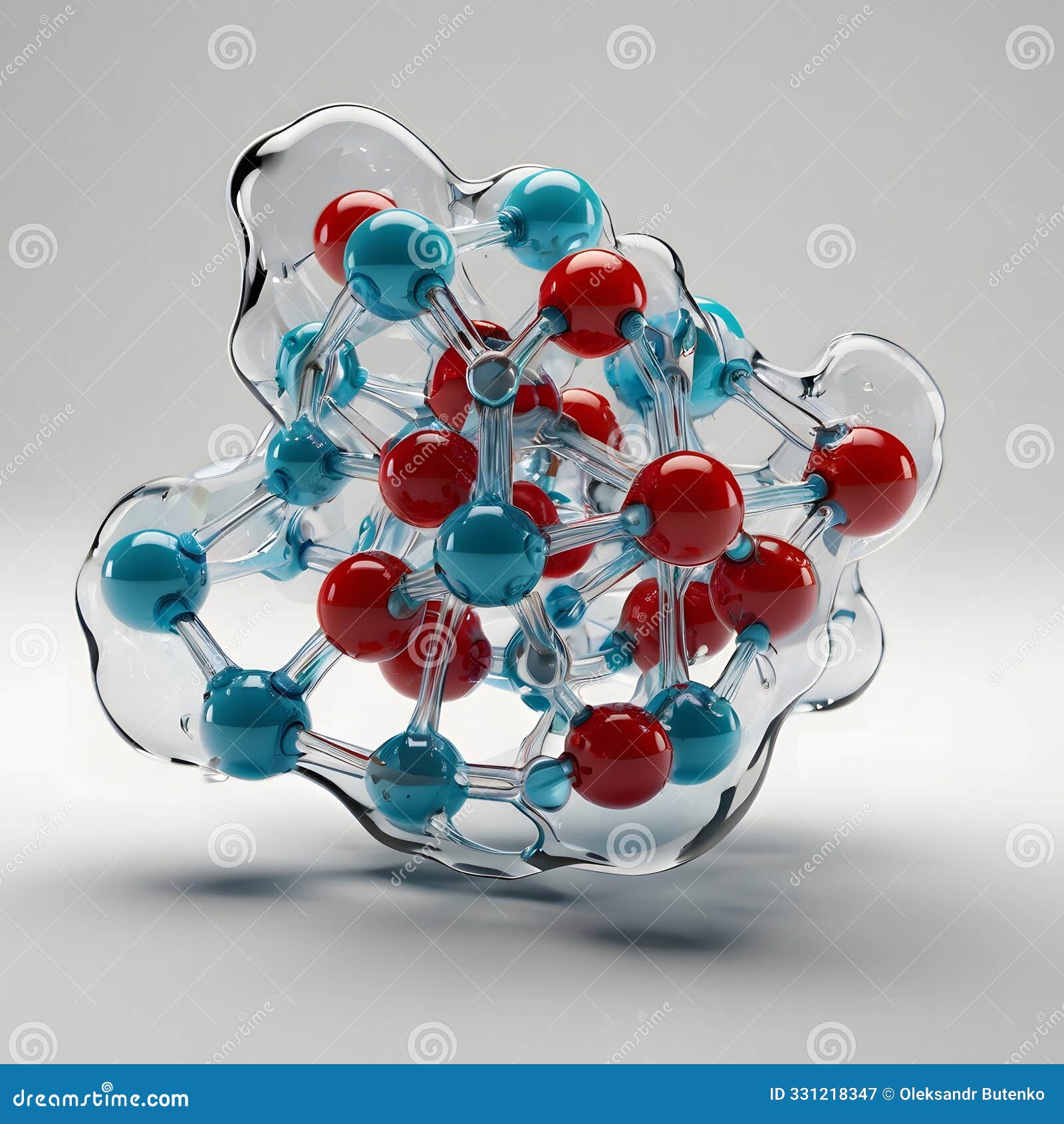 3d model of water molecule stock illustration. Illustration of abstract ...