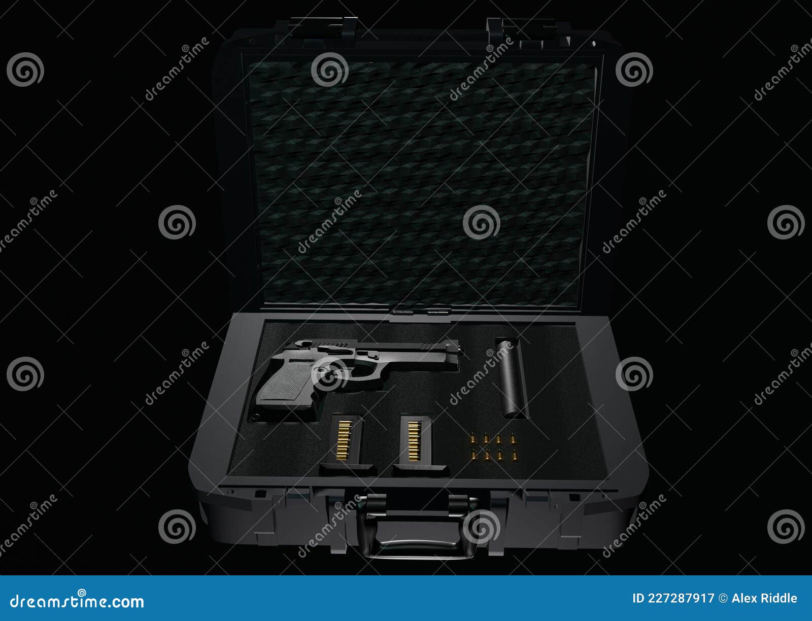 Set Pistol Or Gun With Silencer, Judge, Lawyer, Attorney, Jurist And ...