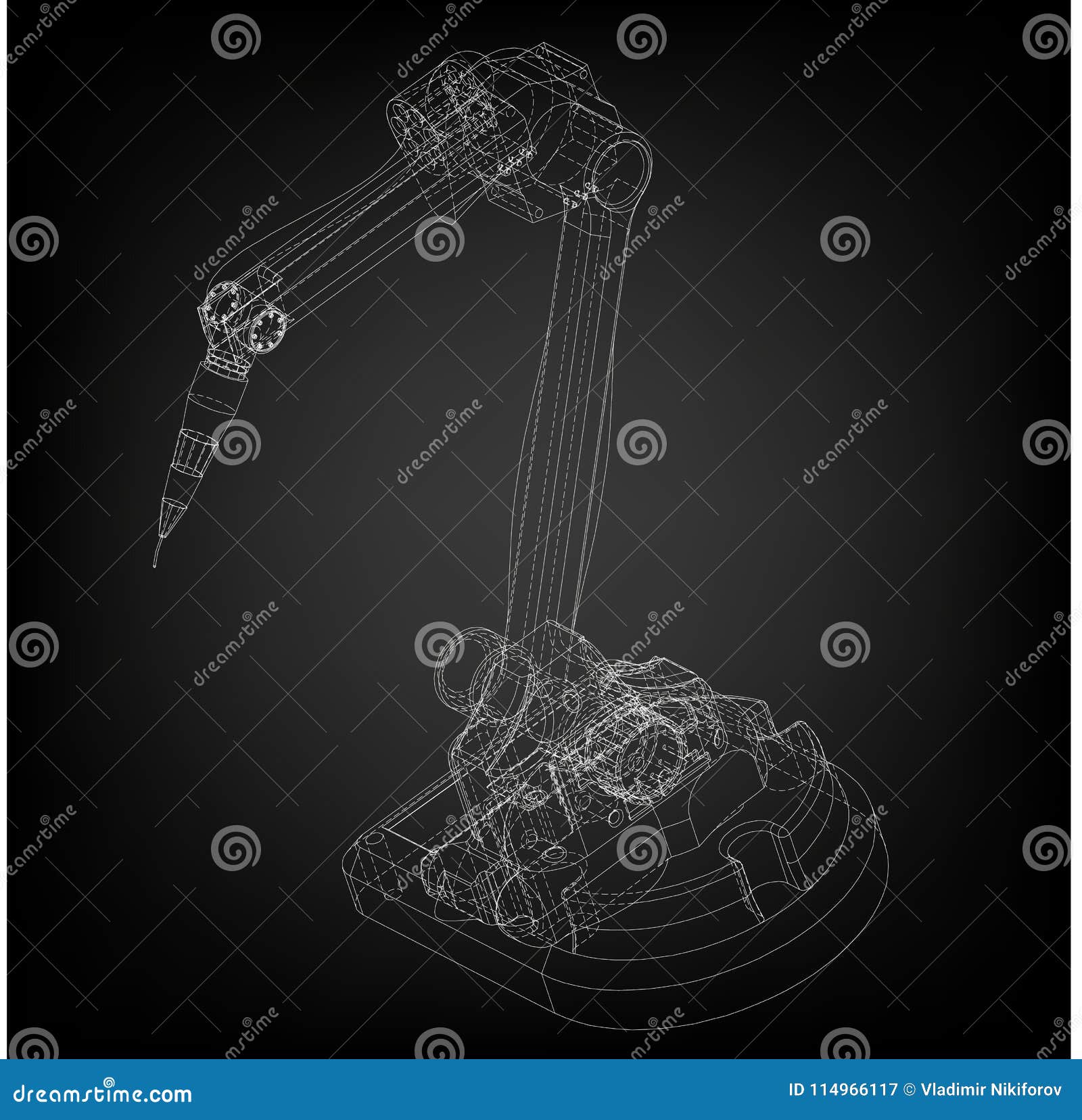 3d Model of a Welding Robot Stock Vector - Illustration of force ...