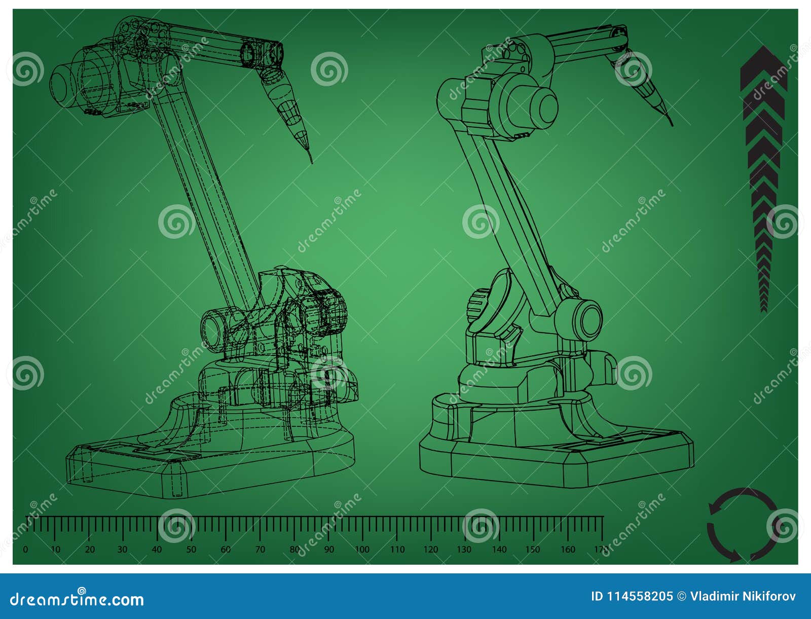 3d Model of a Welding Robot Stock Vector - Illustration of control ...