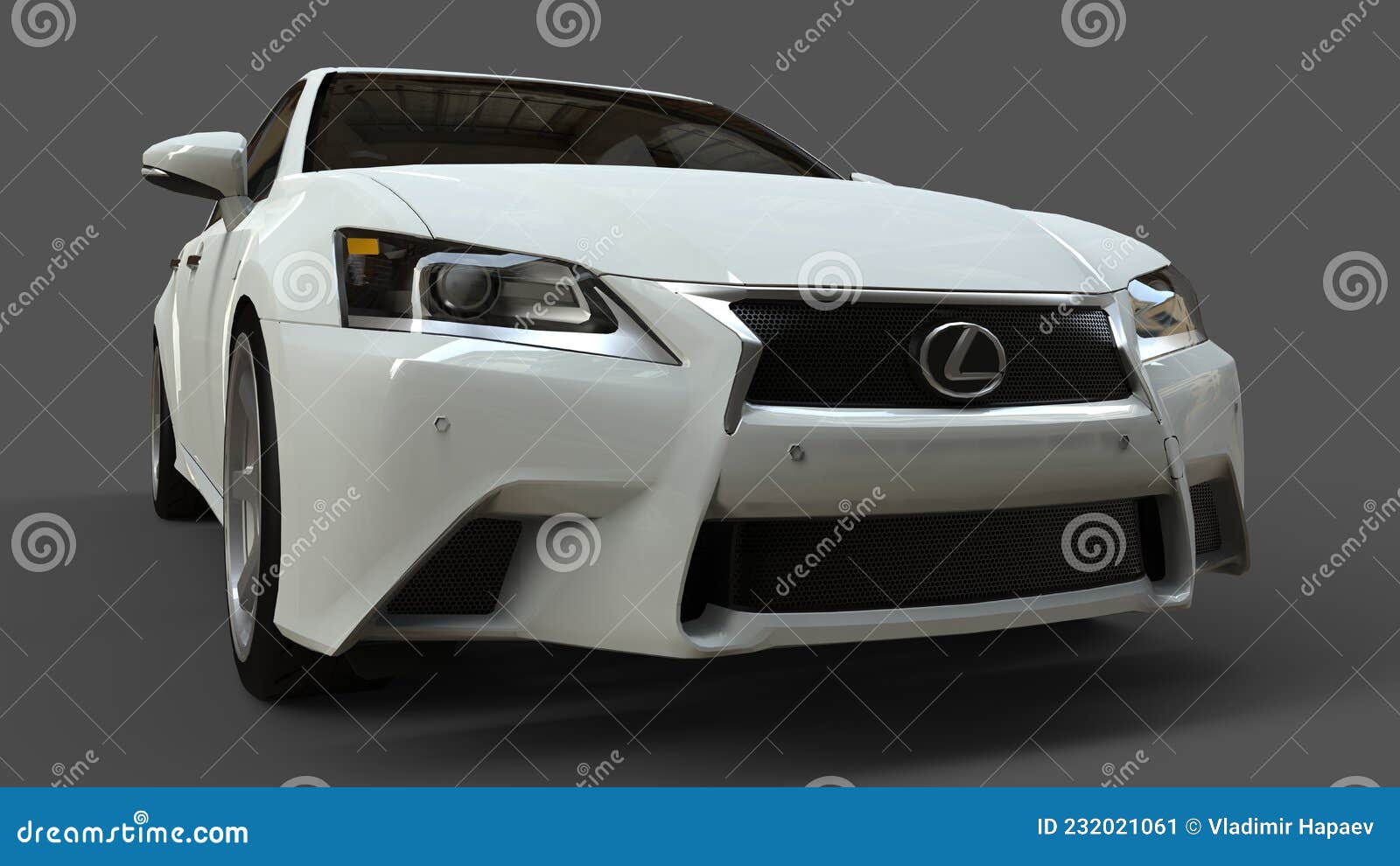 3d Model White Lexus Gs On Grey Background. 3d Rendering. Editorial ...