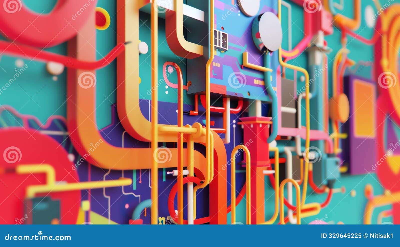 273 3D Model of a Wiring Icon with a Colorful Illustrated Background ...