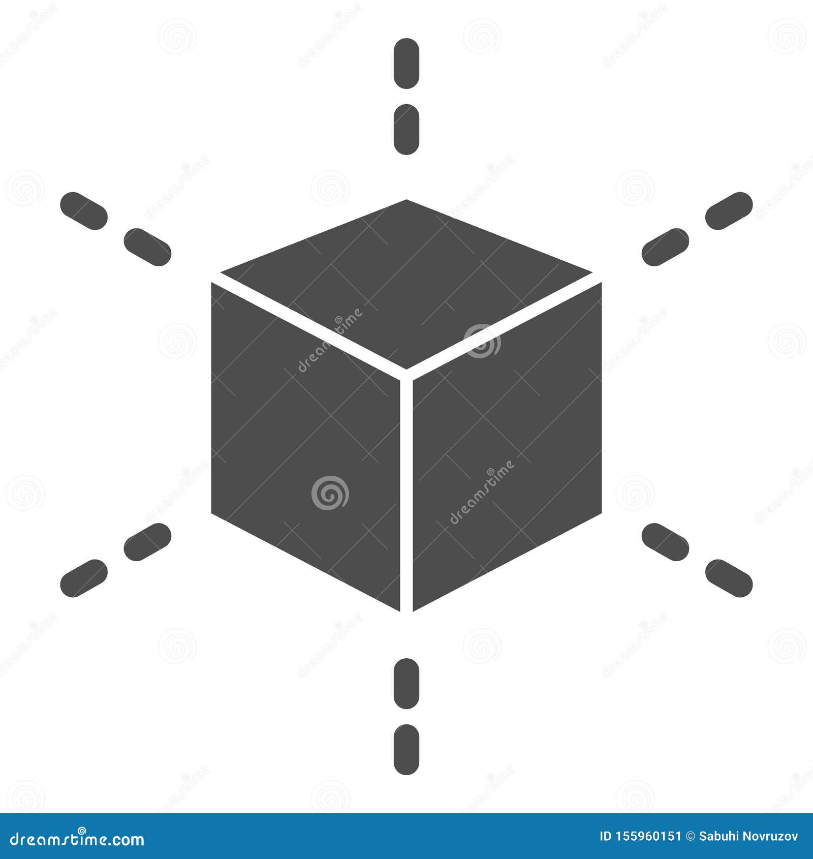 3D Modeling Cube Solid Icon. Square Model Vector Illustration Isolated ...