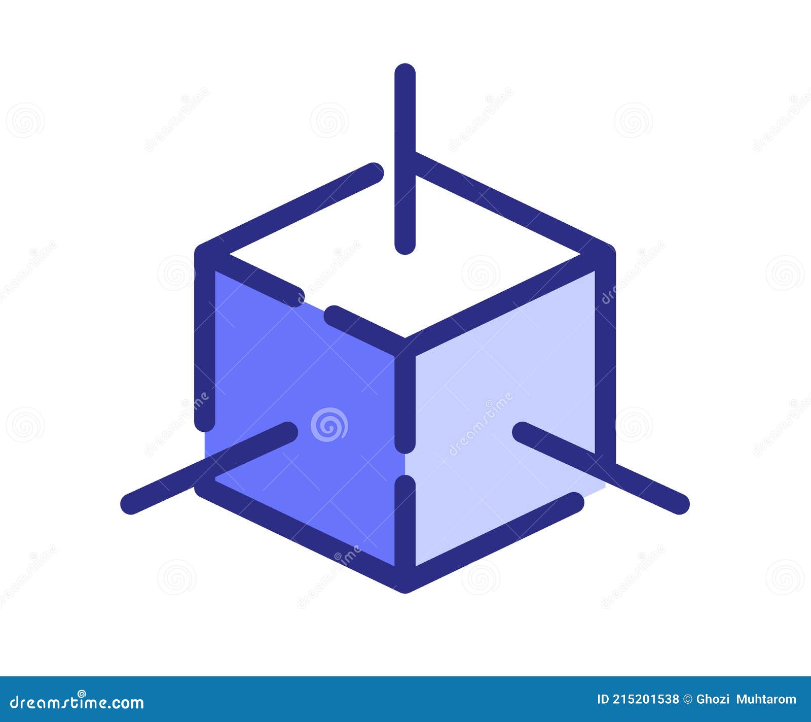 3D Modeling Dimension Single Isolated Icon with Dash or Dashed Purple ...