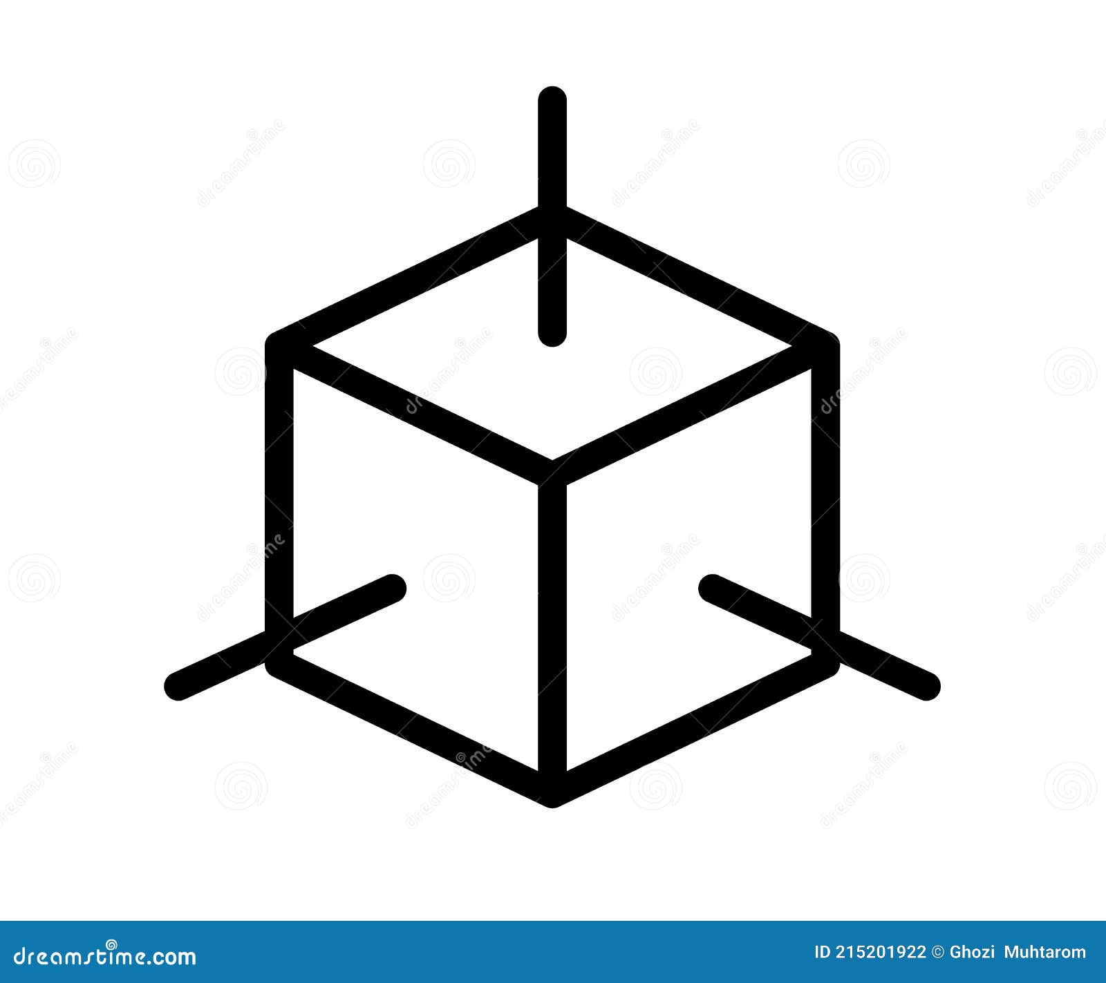 3D Modeling Dimension Single Isolated Icon with Outline Style Stock ...