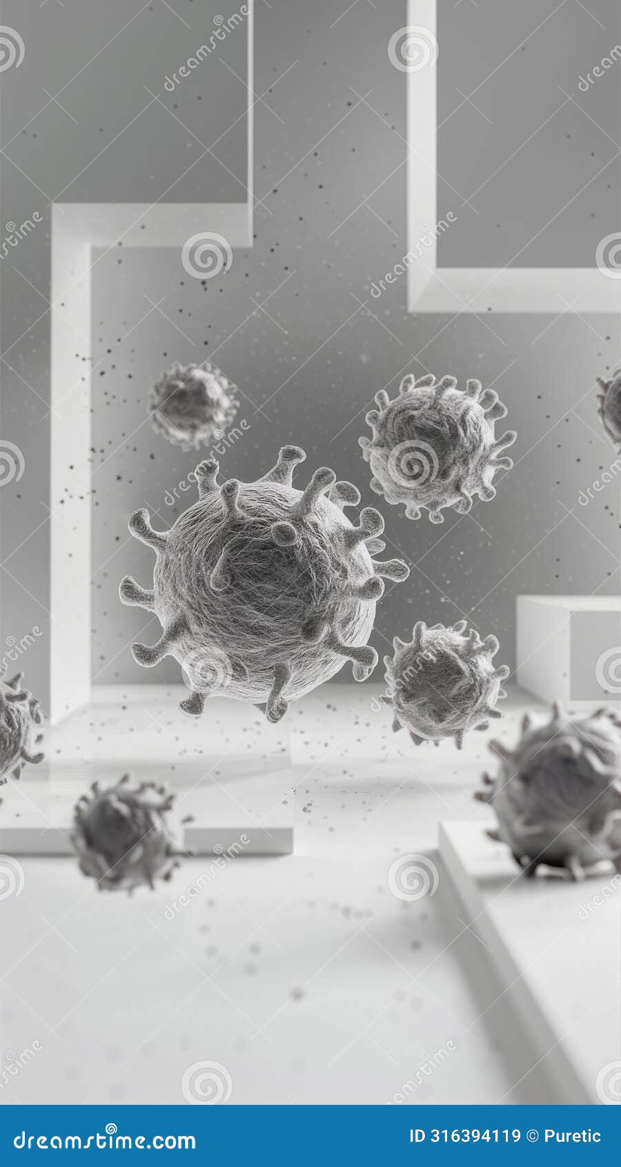 3D Simulation Of Germs And Bacteria In A Scientific Laboratory ...