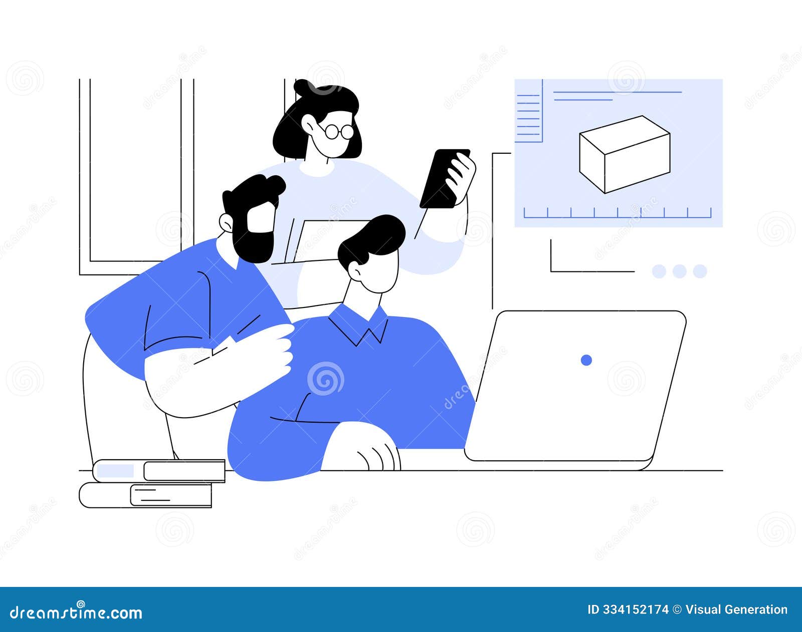 3D Modeling Isolated Cartoon Vector Illustrations. Stock Illustration ...