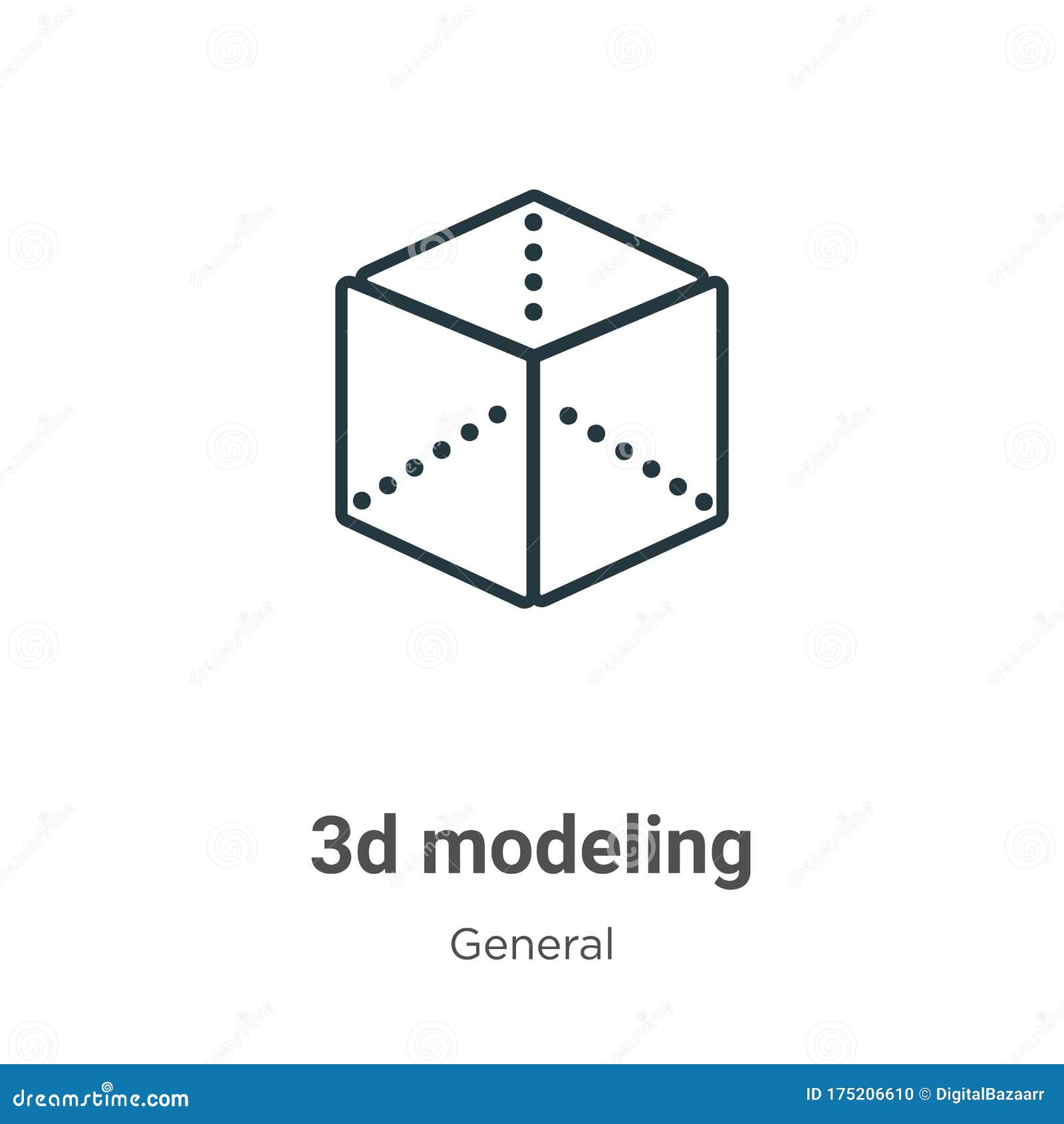 3d Modeling Outline Vector Icon. Thin Line Black 3d Modeling Icon, Flat ...